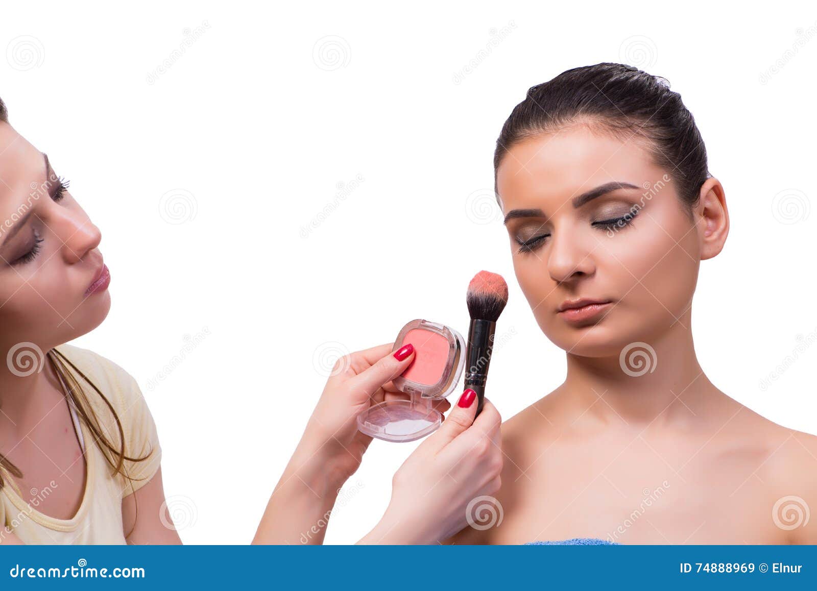 The Beautiful Woman during Make-up Cosmetics Session Stock Image ...