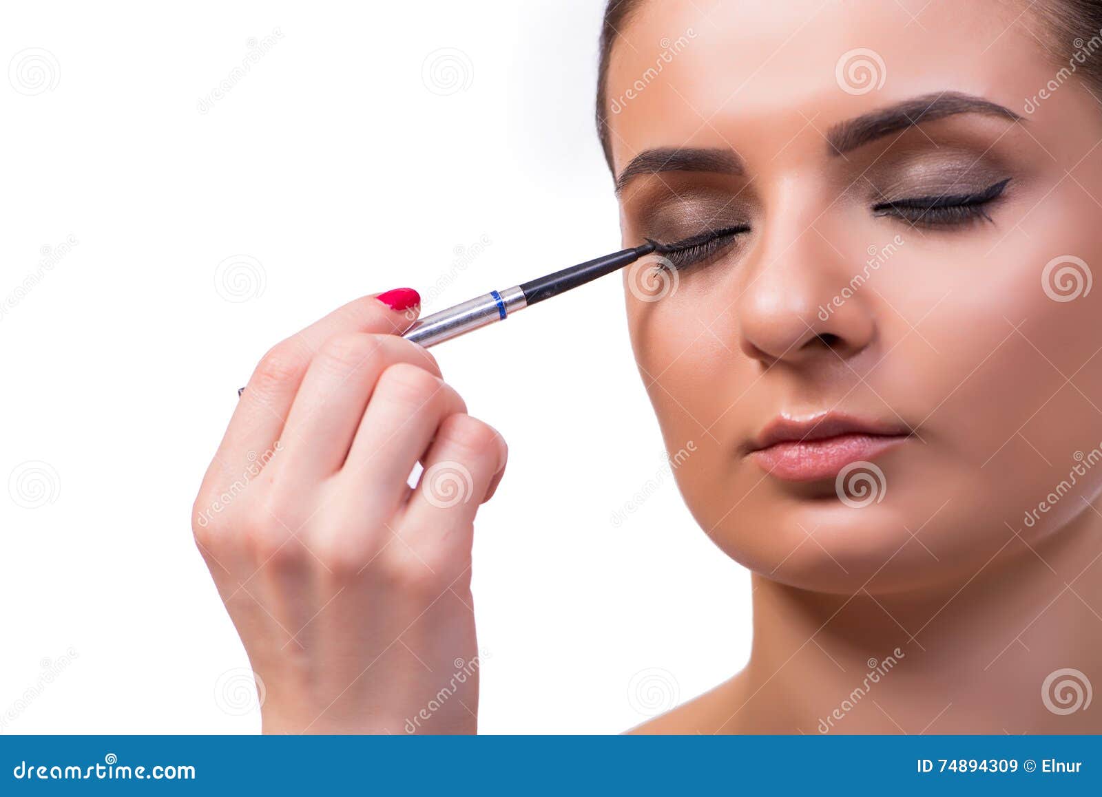 The Beautiful Woman during Make-up Cosmetics Session Stock Image ...