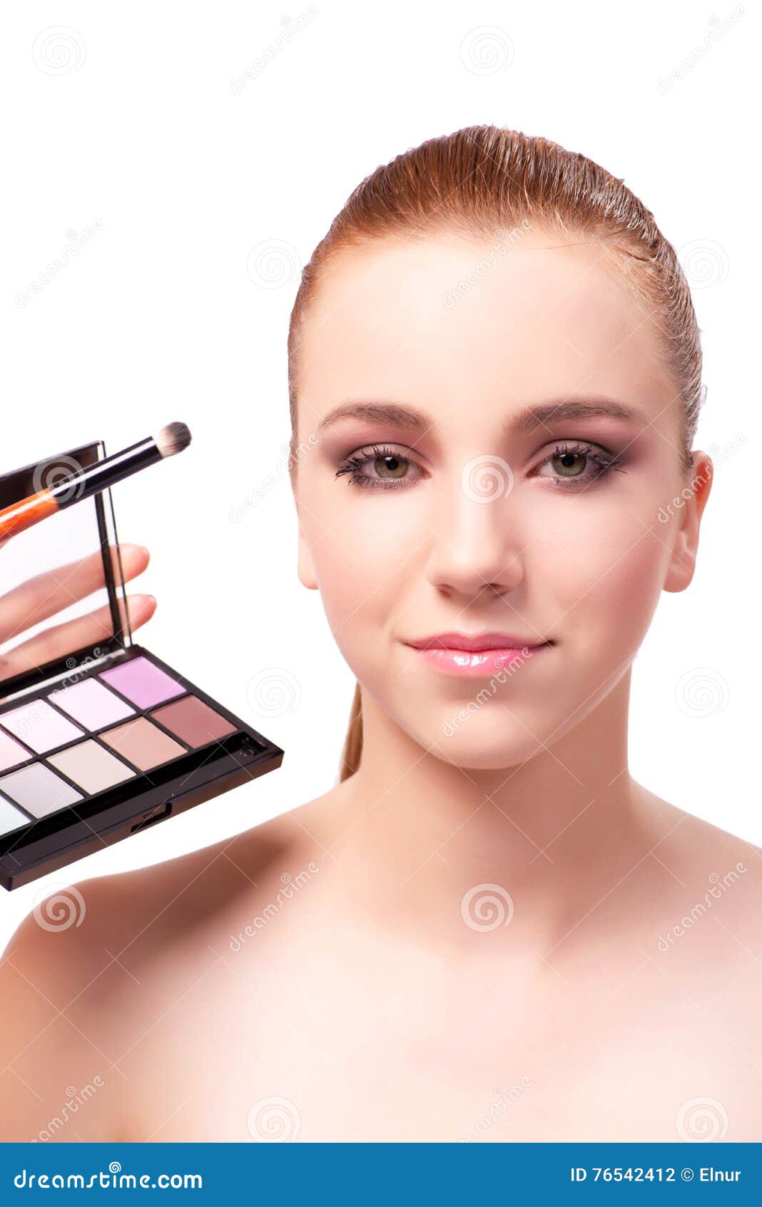 The Beautiful Woman during Make-up Cosmetics Session Stock Photo ...