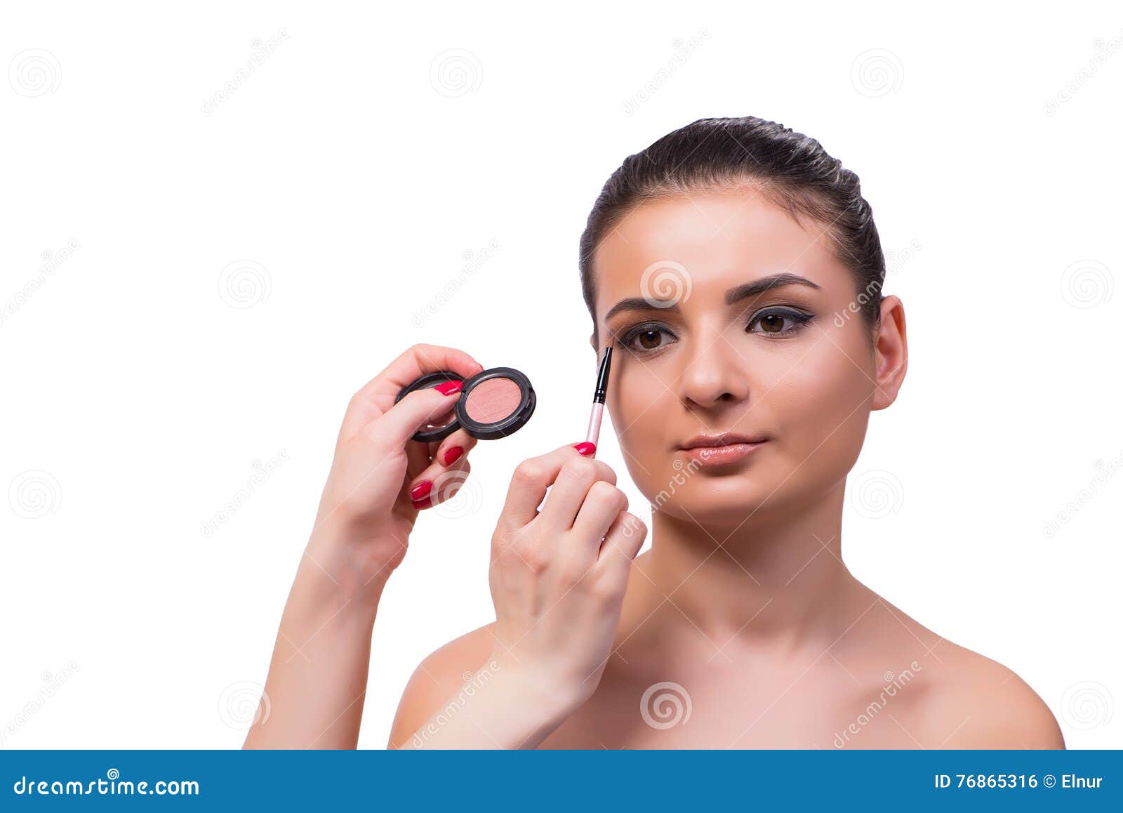 The Beautiful Woman during Make-up Cosmetics Session Stock Photo ...