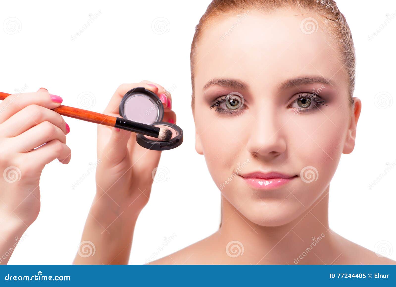 The Beautiful Woman during Make-up Cosmetics Session Stock Image ...