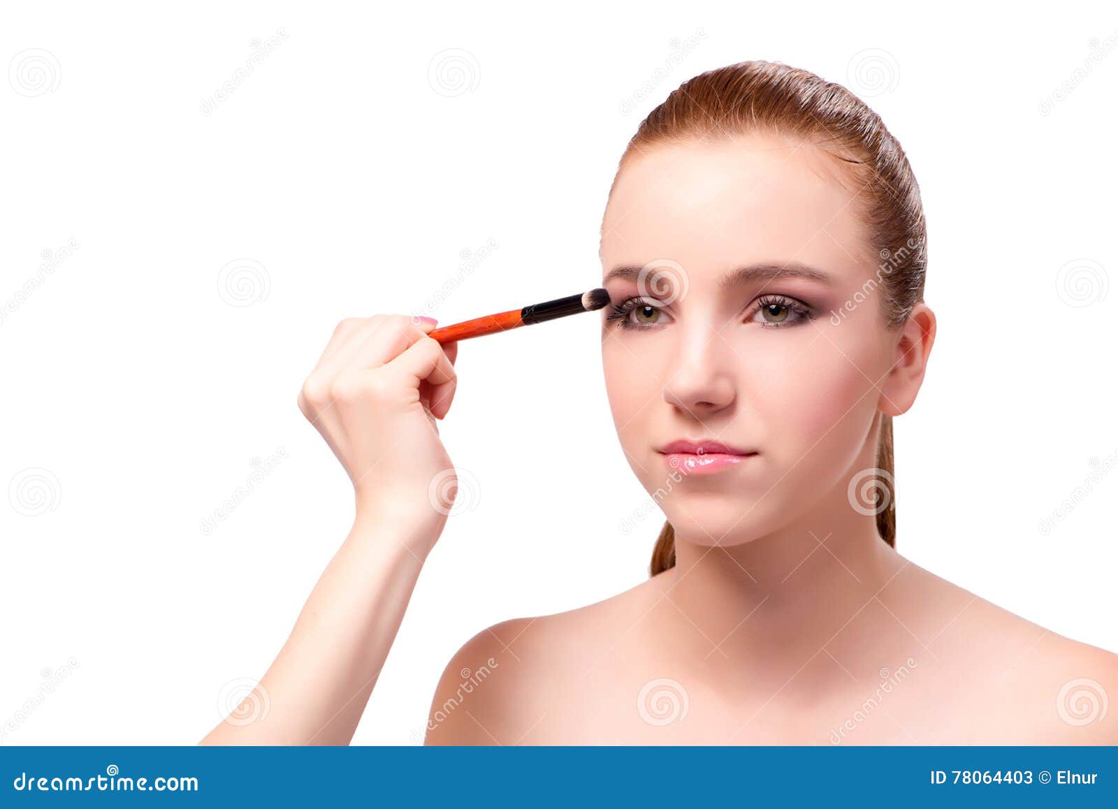 The Beautiful Woman during Make-up Cosmetics Session Stock Image ...