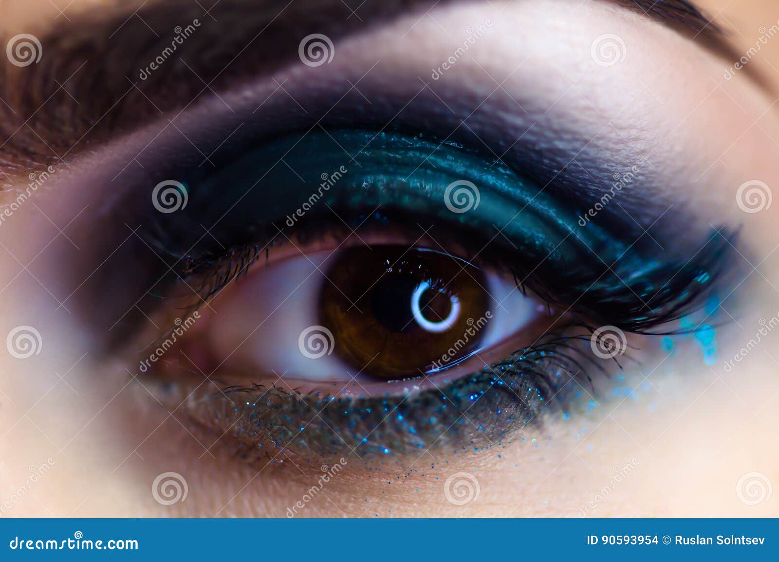 Beautiful Woman Makeup Eye Macro Stock Photo - Image of closeup, female ...