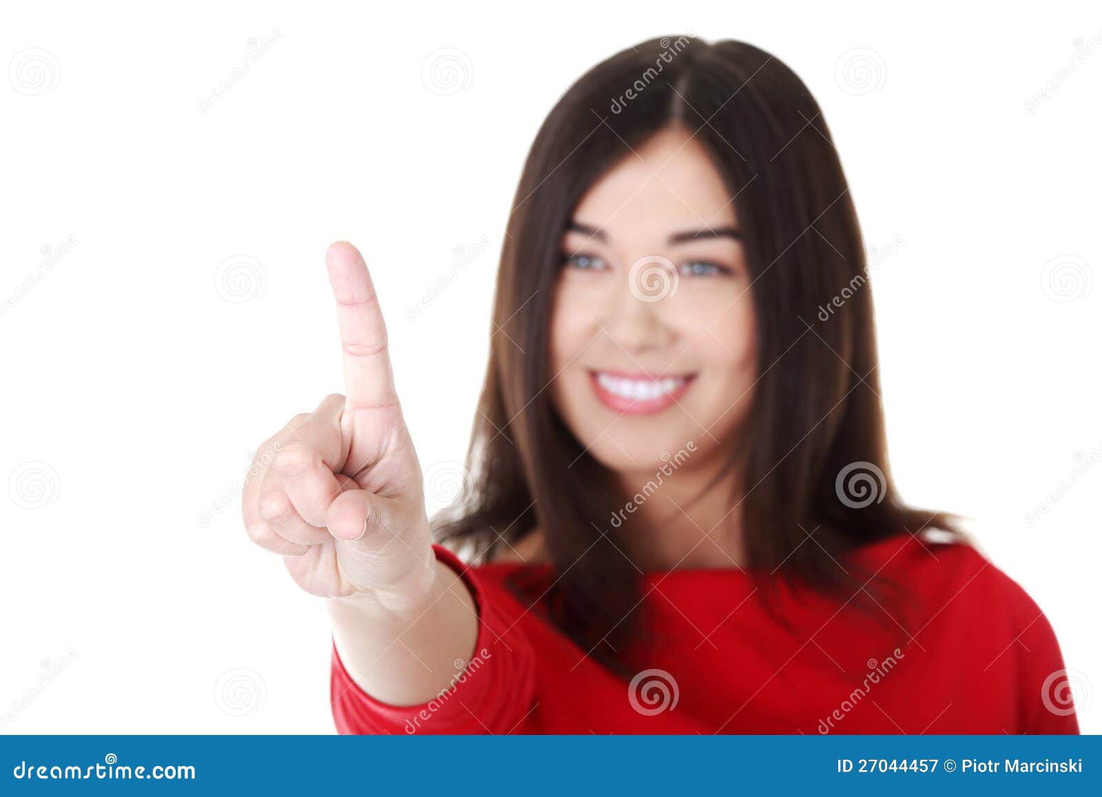 Beautiful Woman Making Choose on Abstract Screen Stock Image - Image of ...