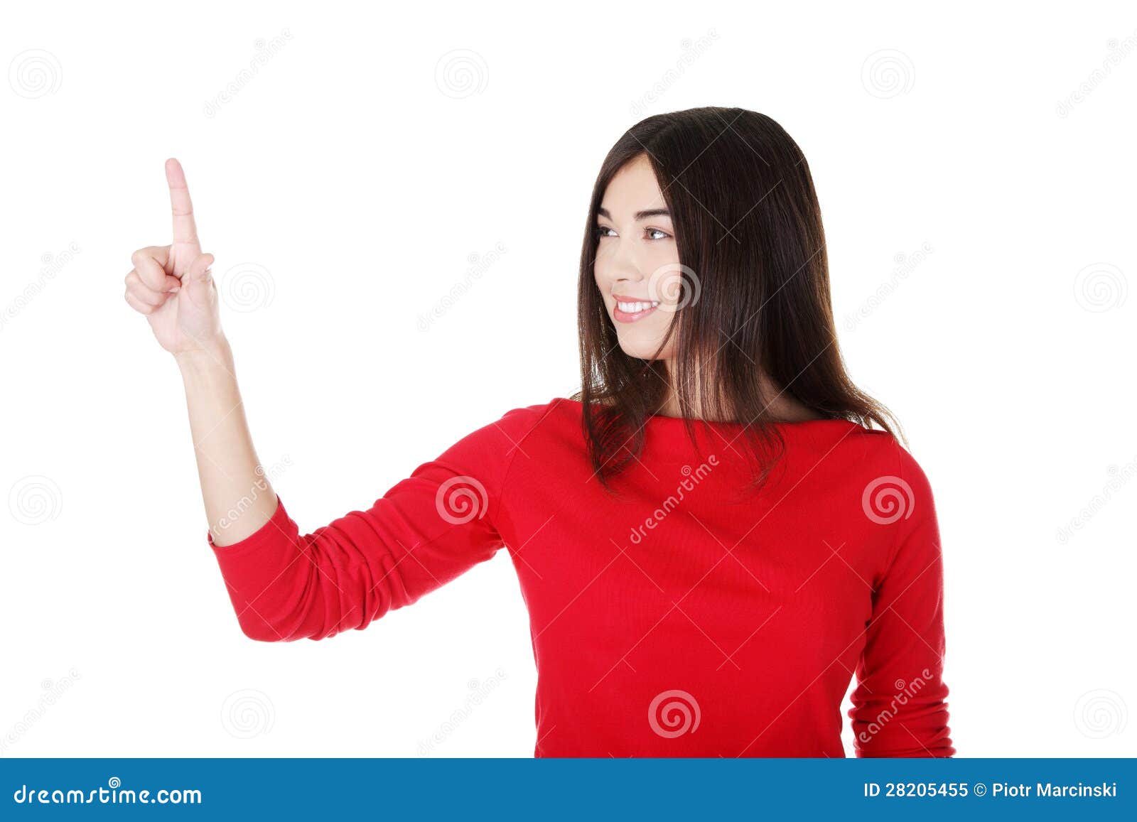 Beautiful Woman Making Choose on Abstract Screen Stock Image - Image of ...