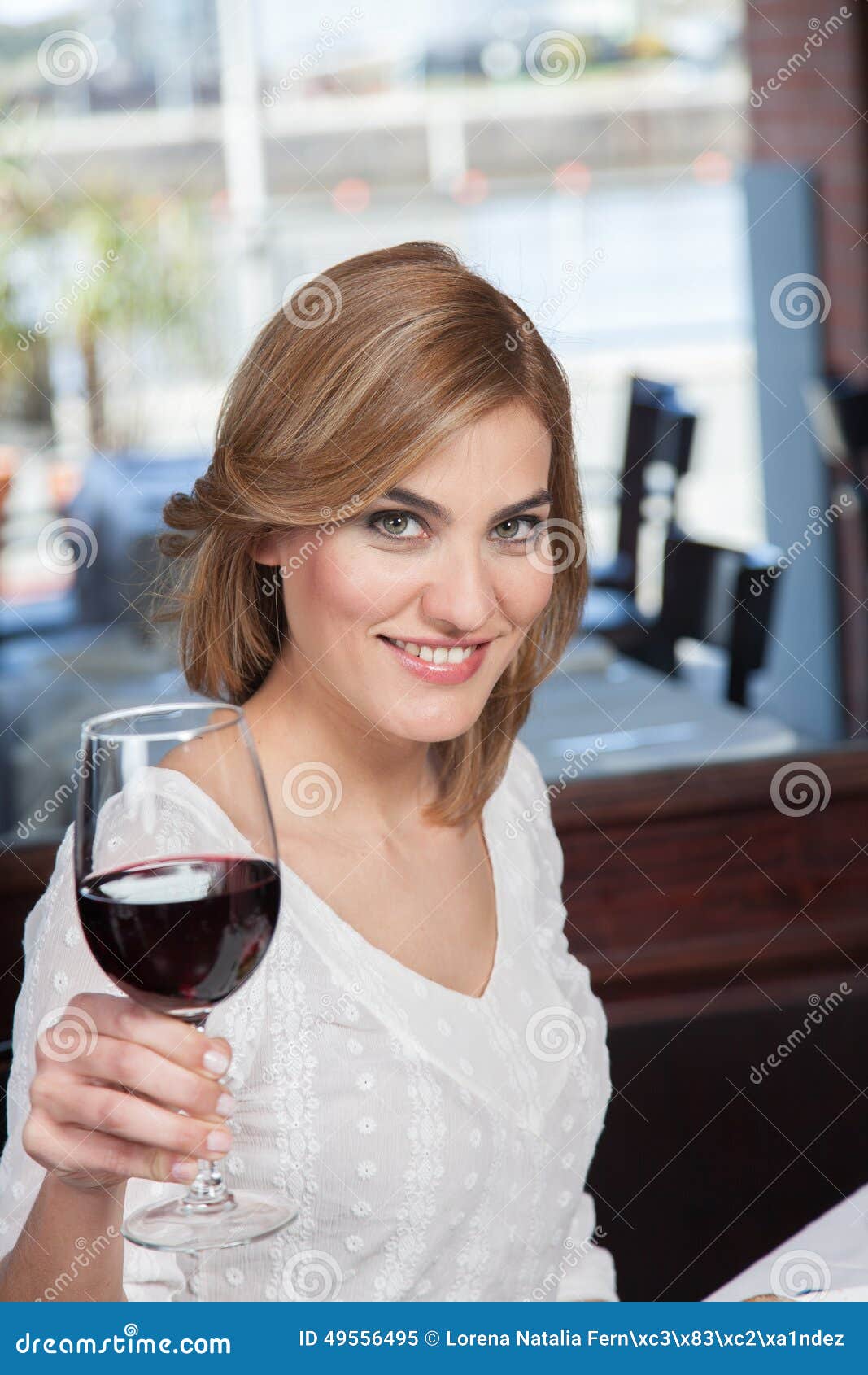 Beautiful Woman Making a Toast Stock Image - Image of cheers, view ...