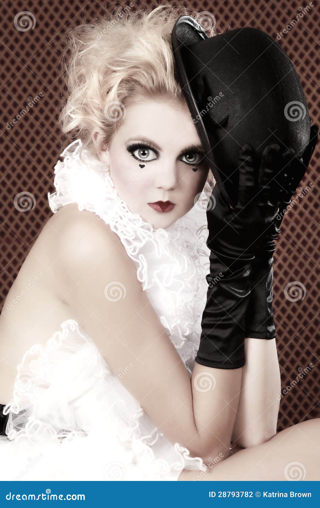 Beautiful Woman Mime Acting in a Show Stock Photo - Image of cabaret ...