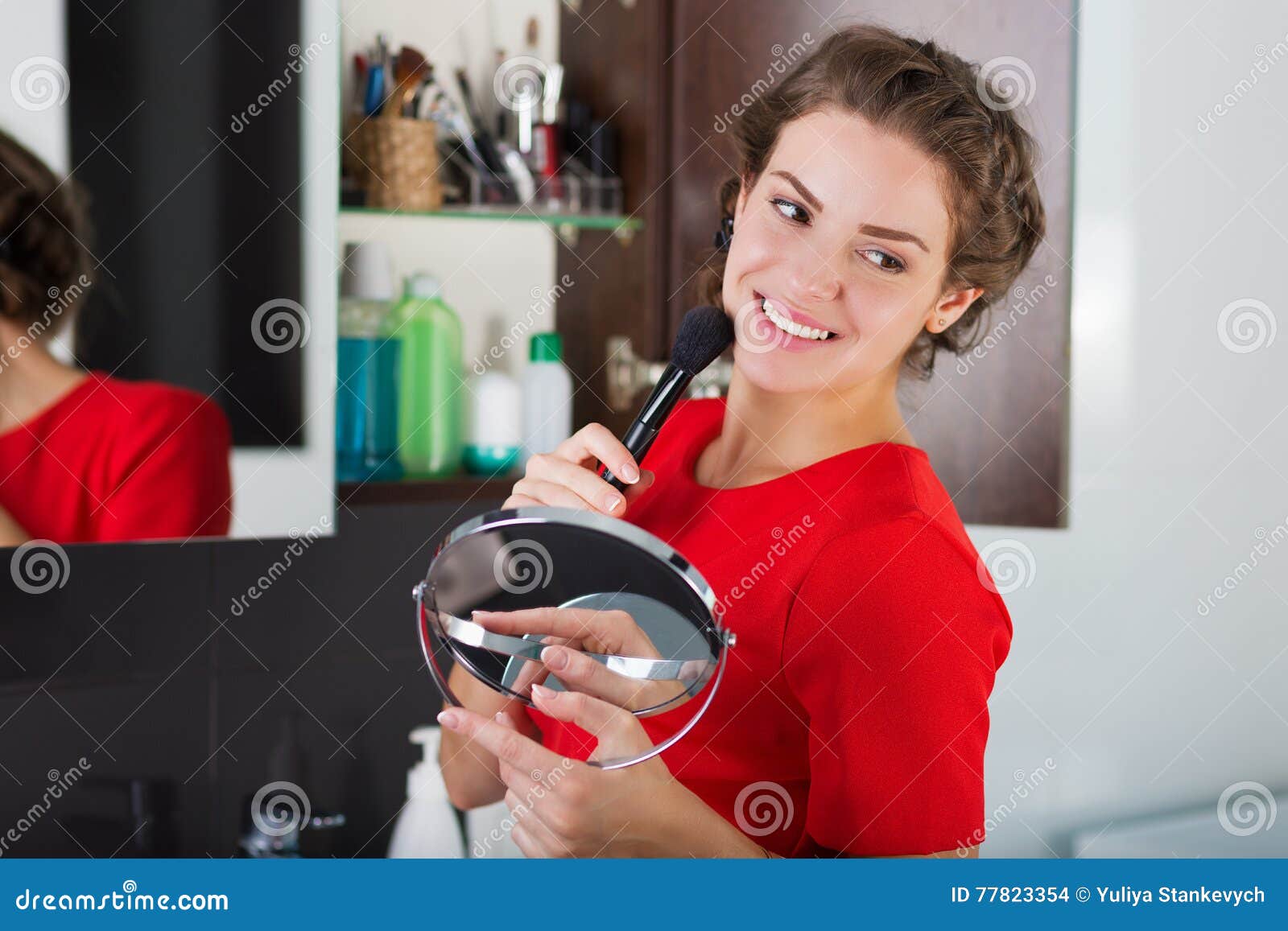 Beautiful Woman with a Mirror Stock Photo - Image of elegance, choosing ...