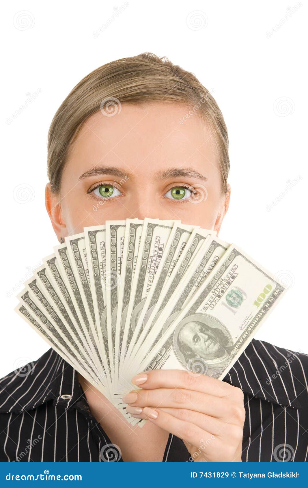 Beautiful woman with money stock image. Image of person - 7431829