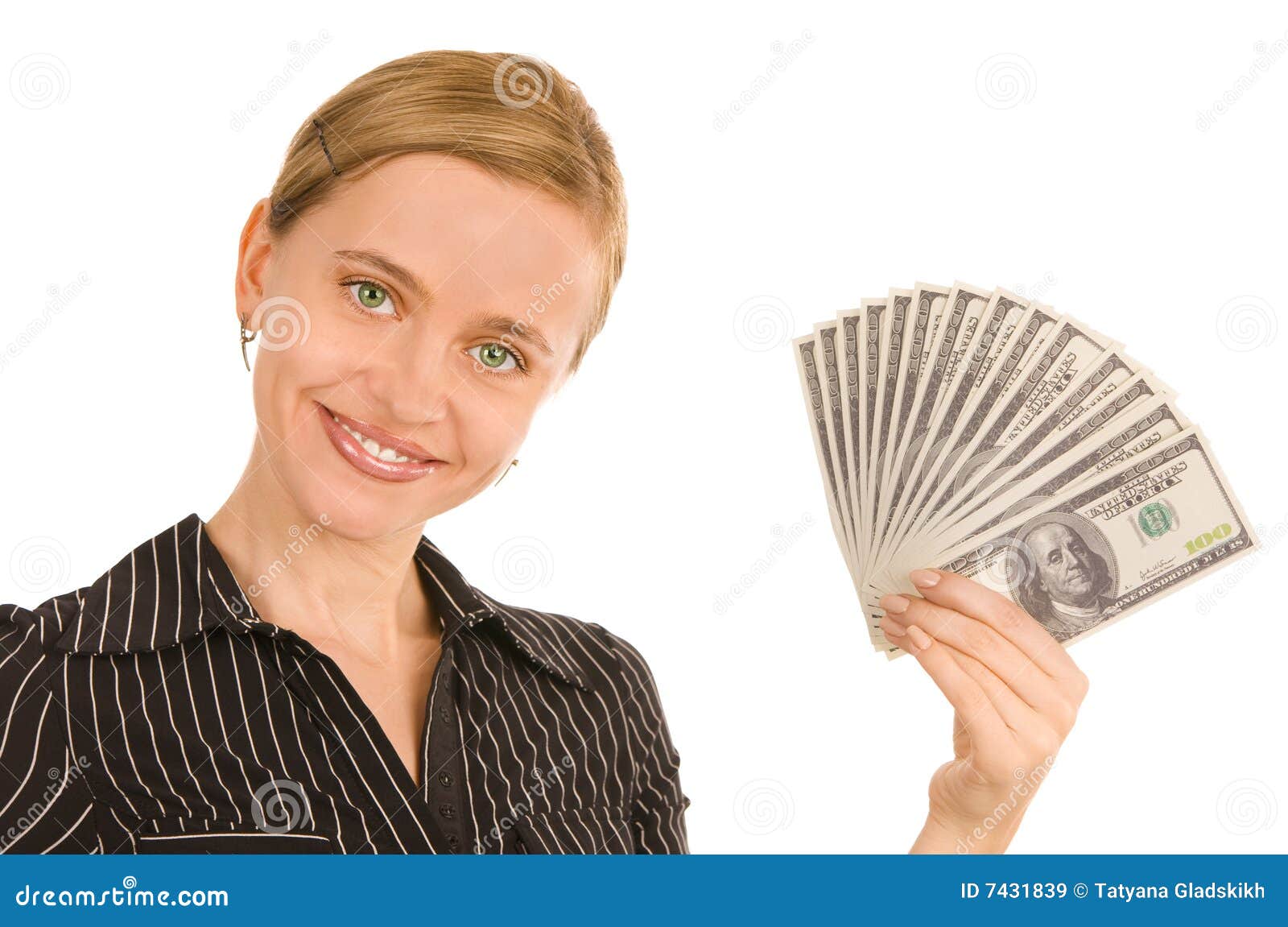 Beautiful woman with money stock image. Image of human - 7431839