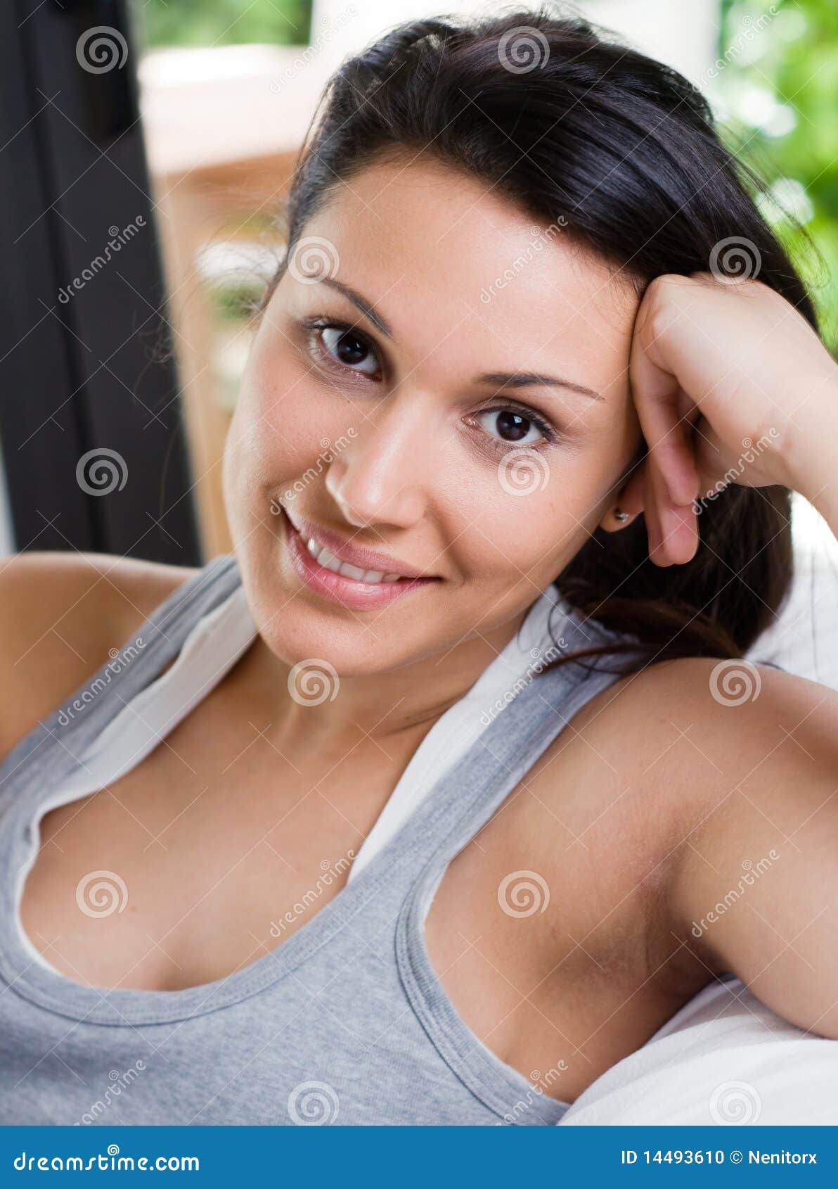 Beautiful woman at morning stock photo. Image of face - 14493610