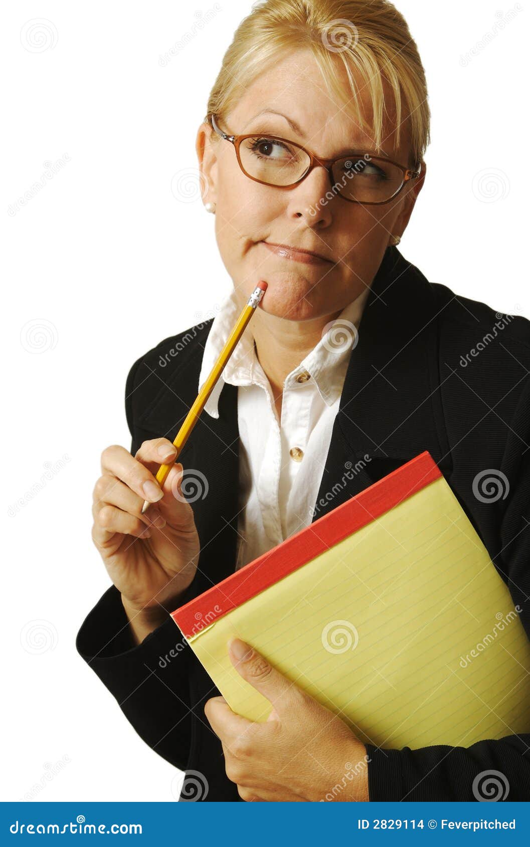 Beautiful Woman with Notepad Stock Photo - Image of blonds, blond: 2829114