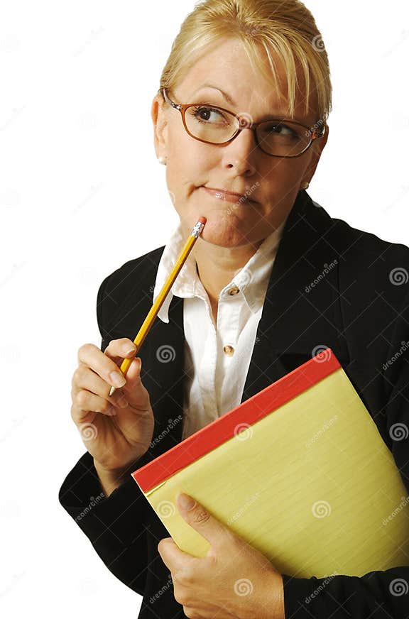 Beautiful Woman with Notepad Stock Photo - Image of blonds, blond: 2829114