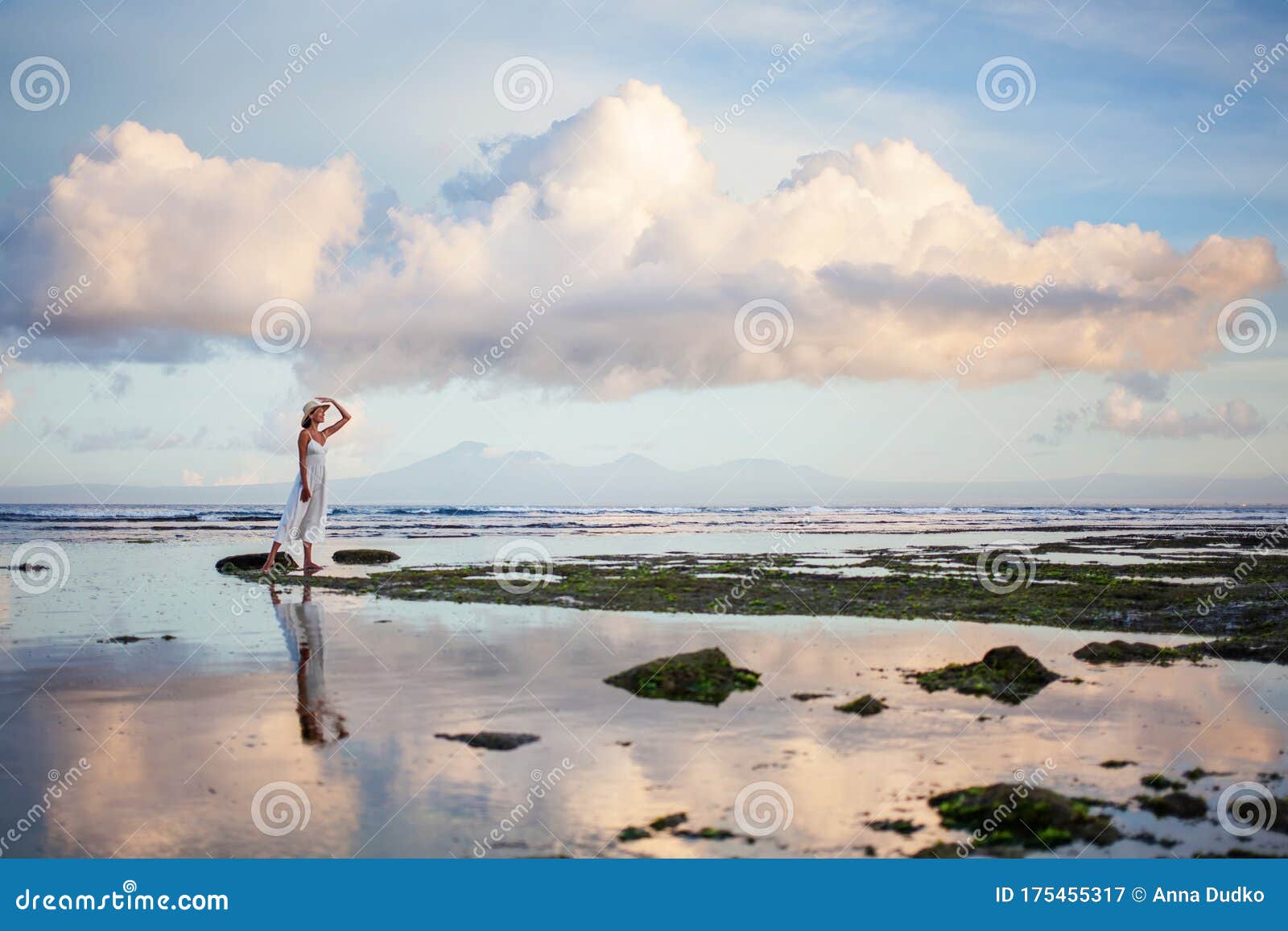 Beautiful Woman by the Ocean at Sunset Stock Image - Image of nature ...