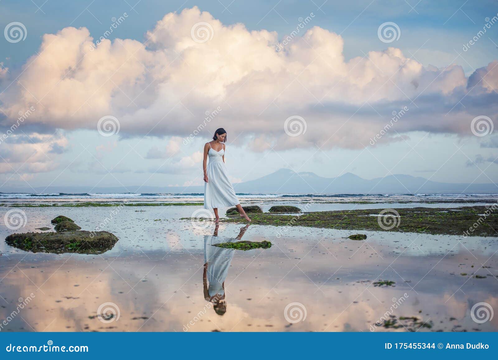 Beautiful Woman by the Ocean at Sunset Stock Photo - Image of health ...