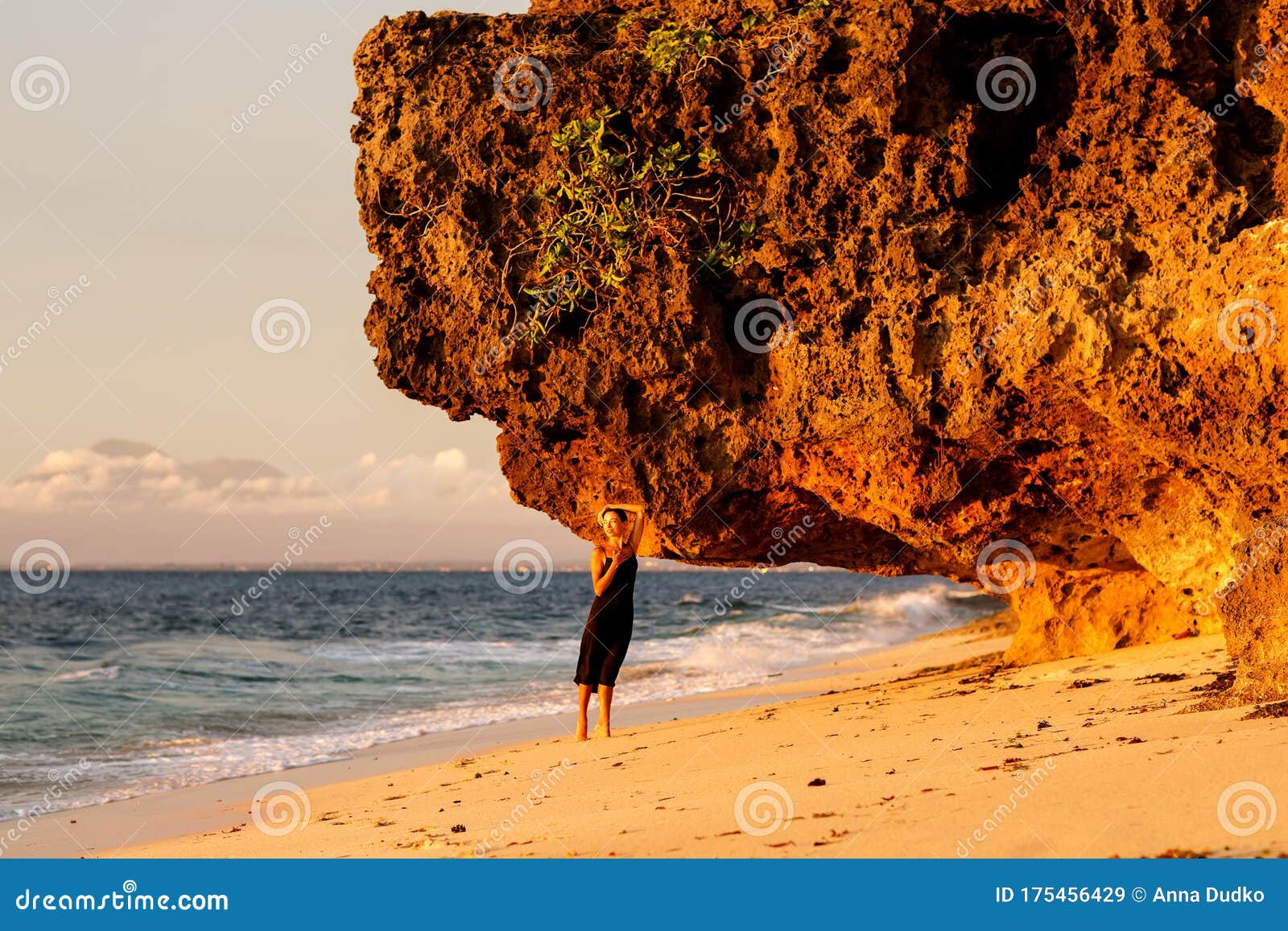 Beautiful Woman by the Ocean at Sunset Stock Image - Image of girl ...