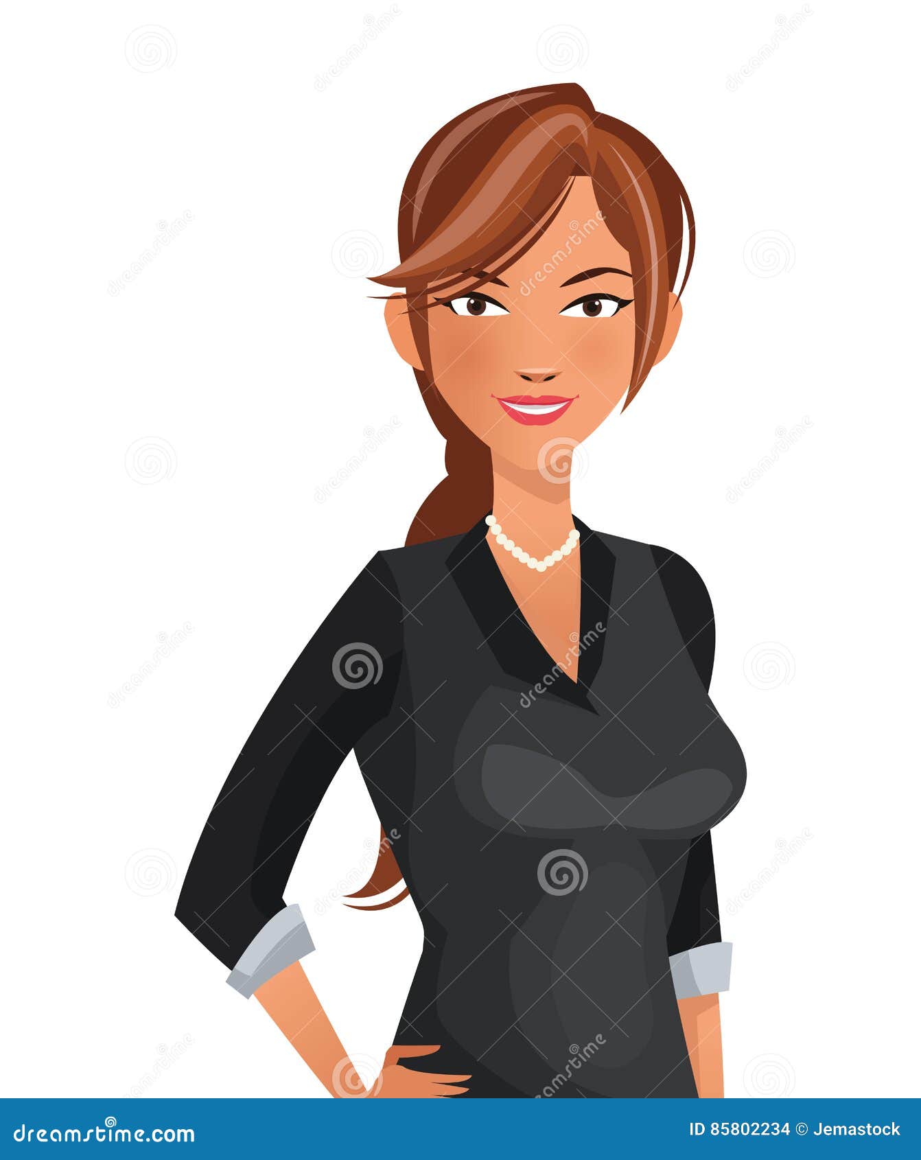 Beautiful Woman Office Work Employee Manager Stock Vector ...