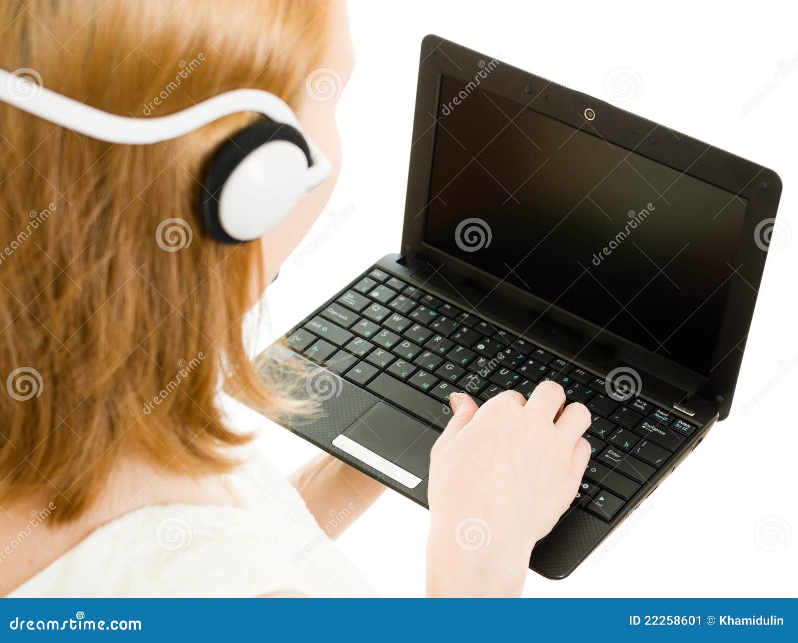 Beautiful Woman Operator with a Laptop Stock Image - Image of online ...