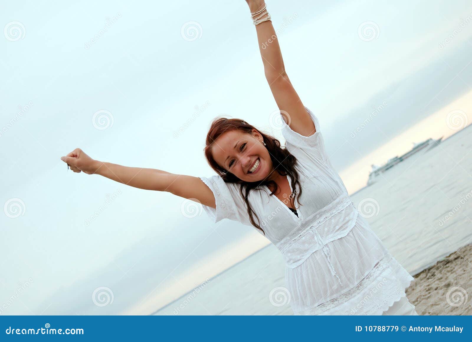 Beautiful woman overjoyed stock image. Image of excited - 10788779