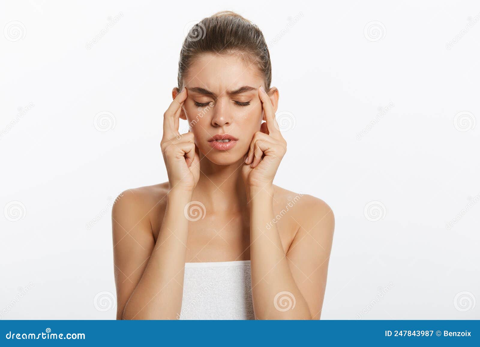 Beautiful Woman in Panic and Serious Looking at Camera. Stock Image ...