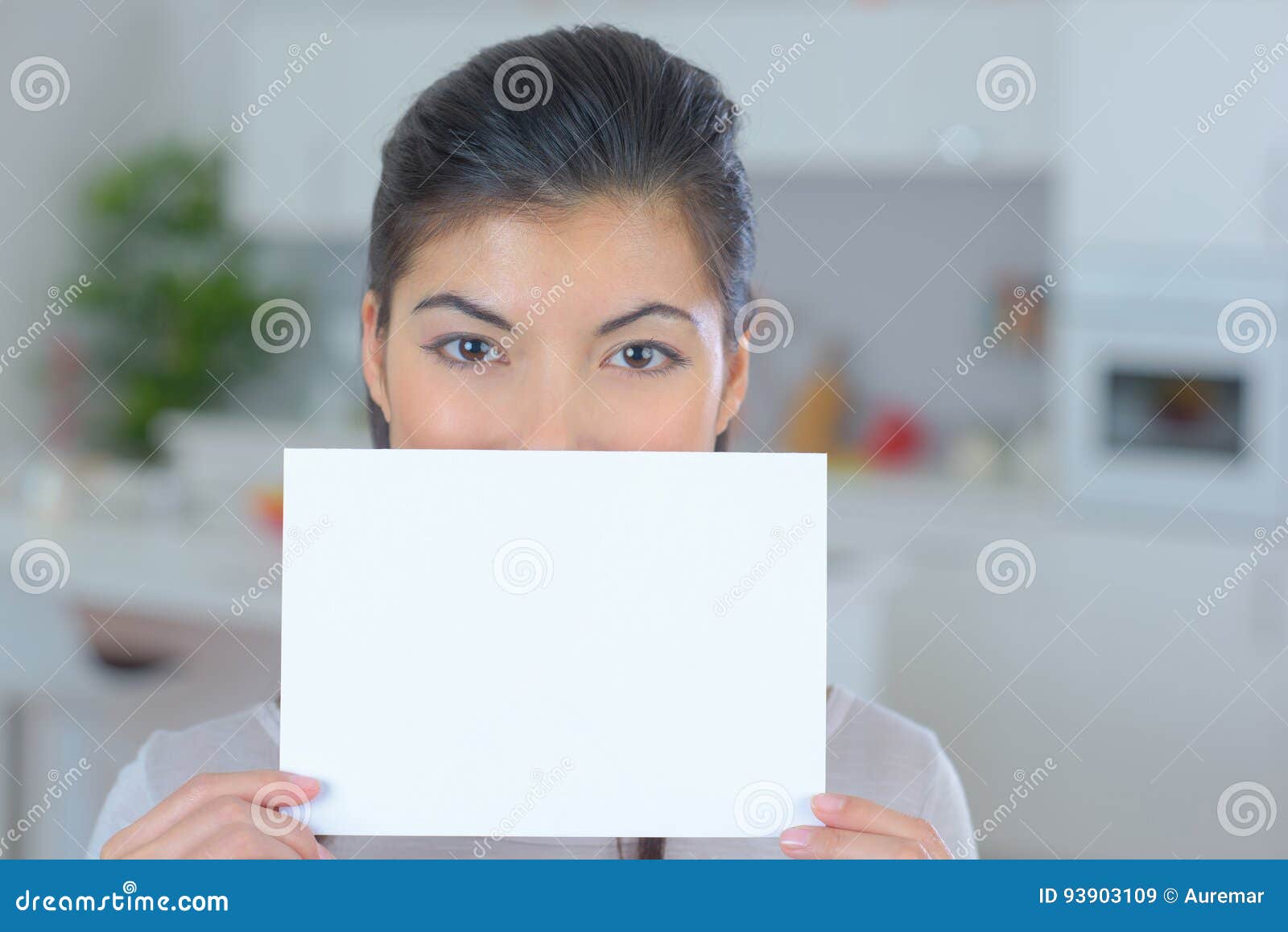 Beautiful Woman with Paper in Hands Stock Image - Image of hand, adult ...