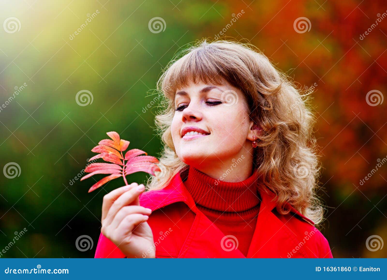 Beautiful Woman in the Park Stock Photo - Image of happy, leave: 16361860