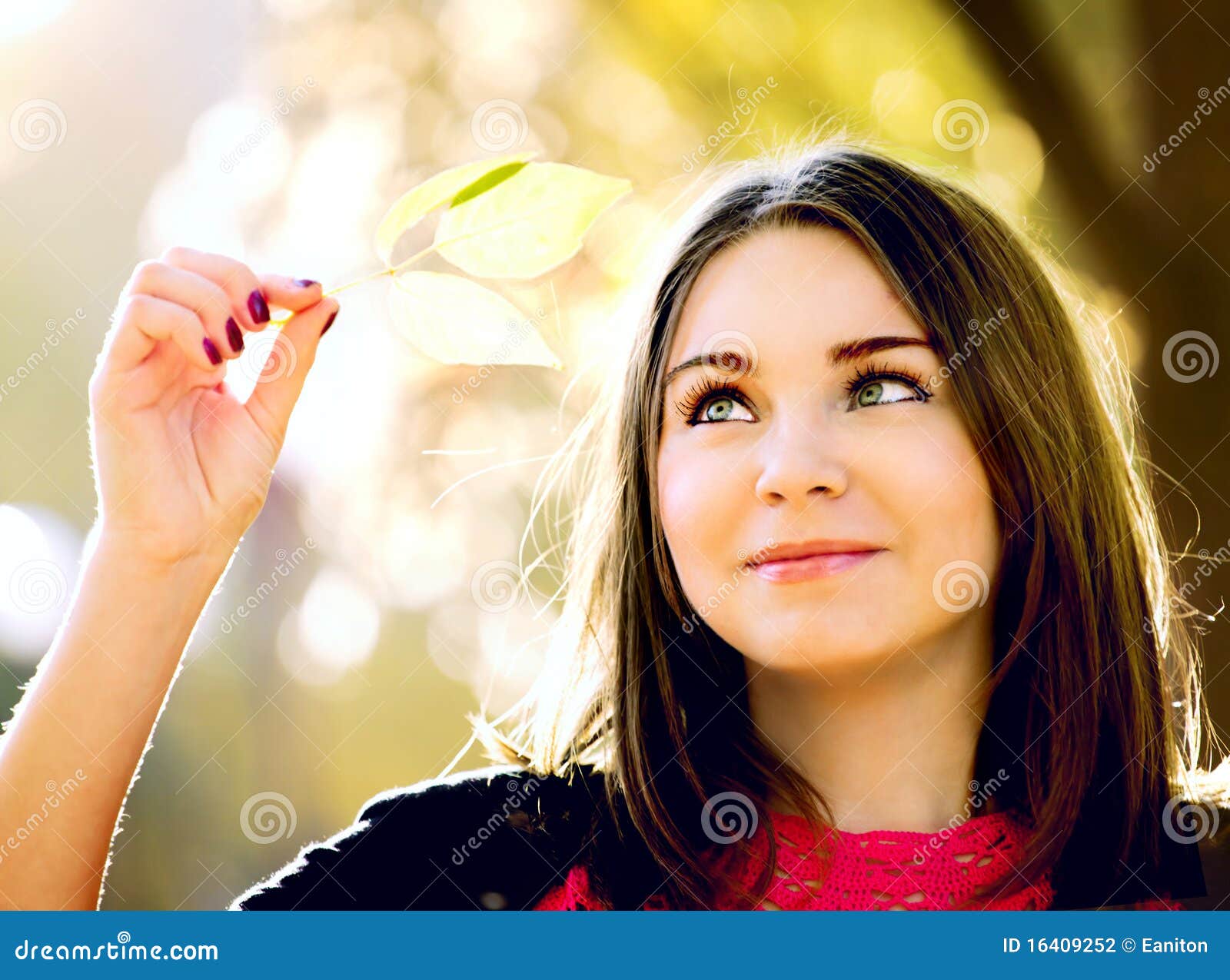 Beautiful Woman in the Park Stock Photo - Image of autumn, brunette ...