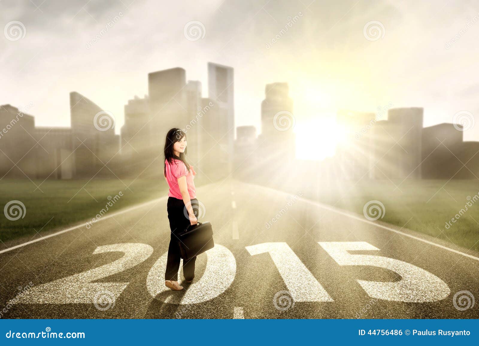 Beautiful Woman on the Path To Future Stock Photo - Image of confident ...