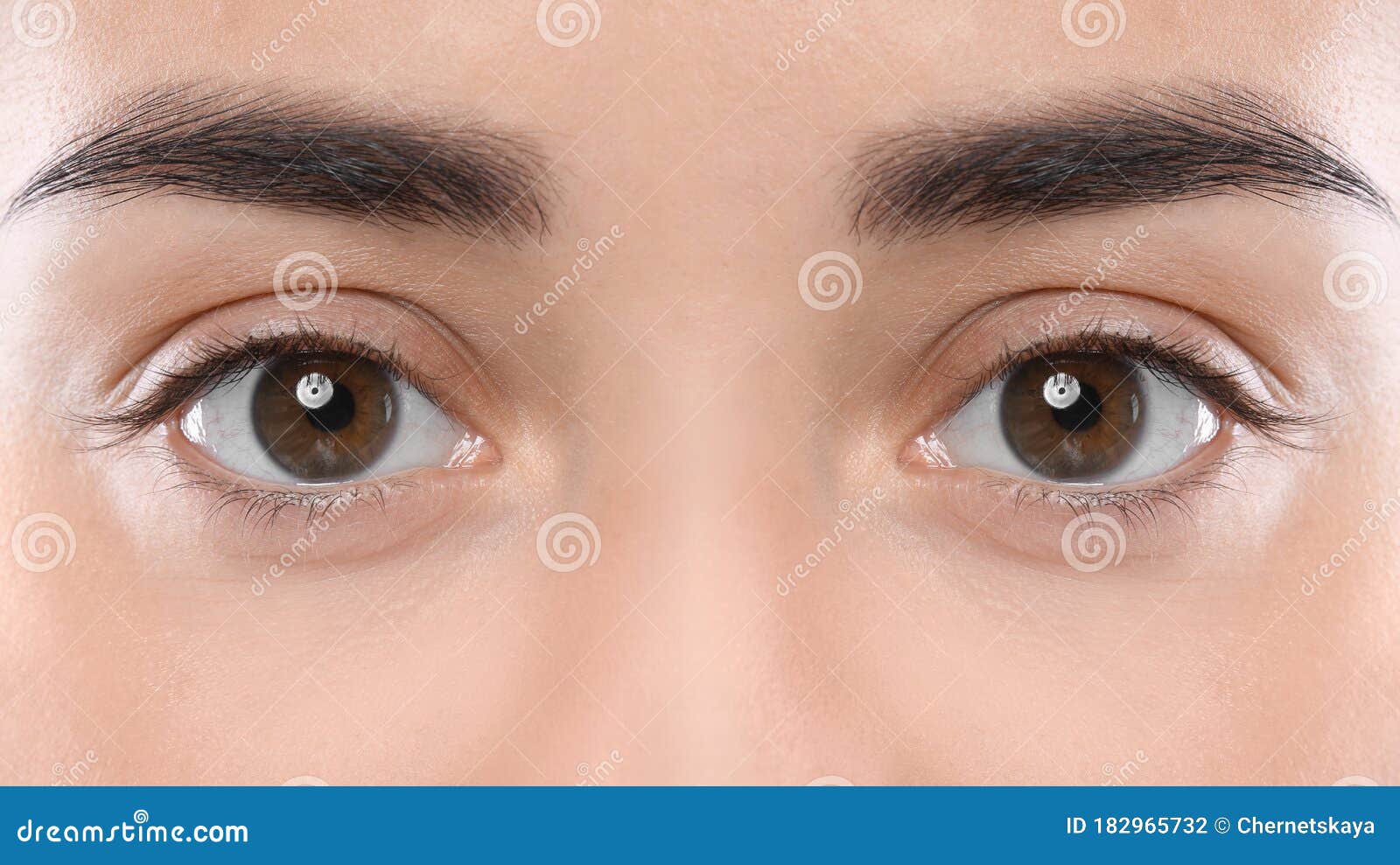 Beautiful Woman with Perfect Eyebrows, Closeup Stock Photo - Image of ...