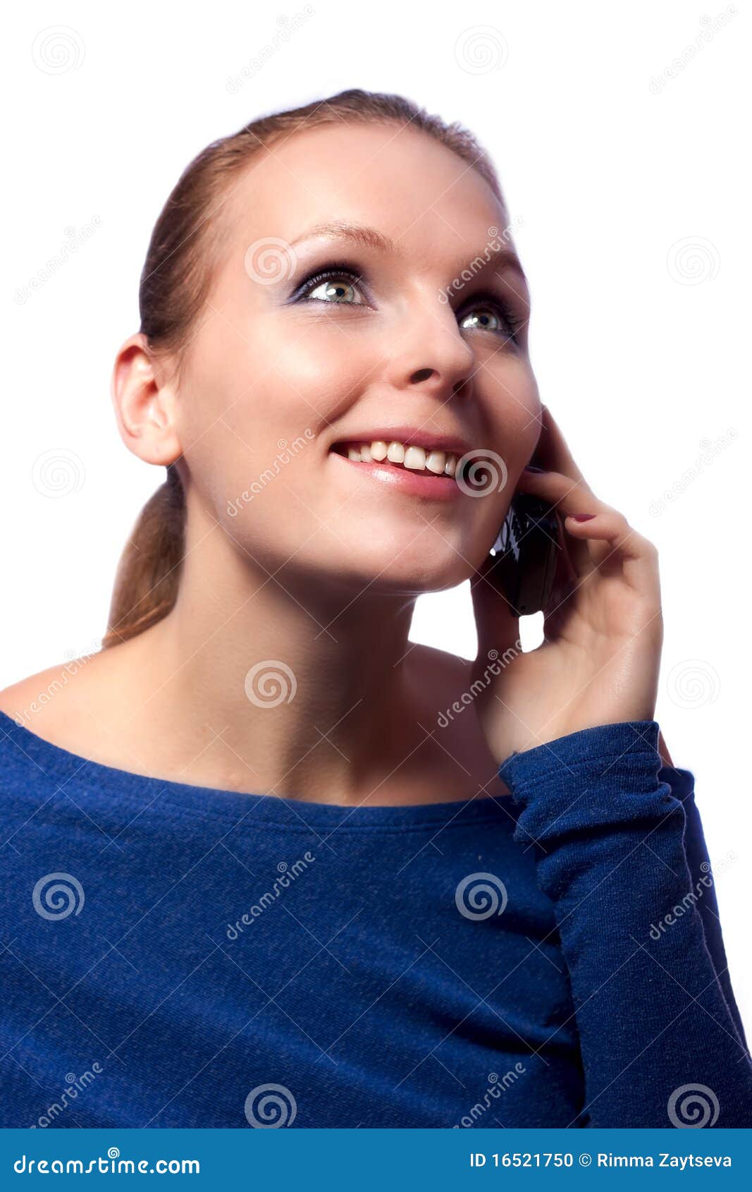 Beautiful Woman on the Phone. Stock Photo - Image of isolation, merry ...