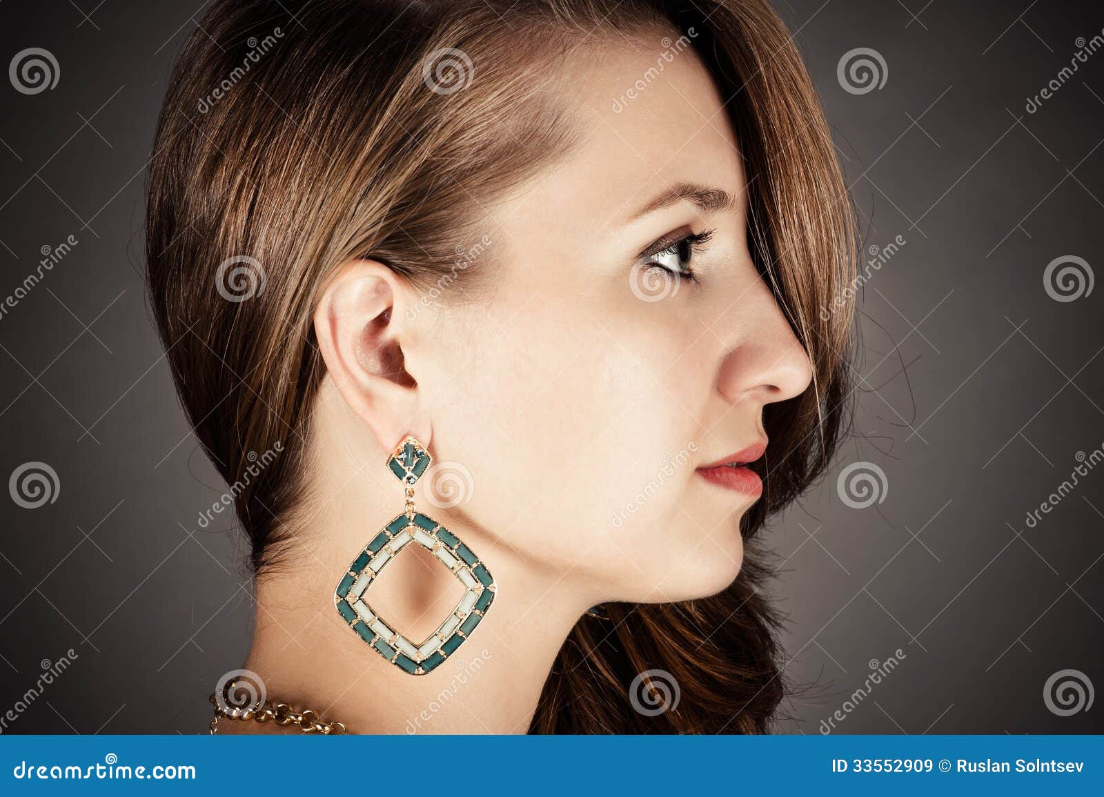Beautiful Woman with Pierced Ears Stock Image - Image of beauty ...