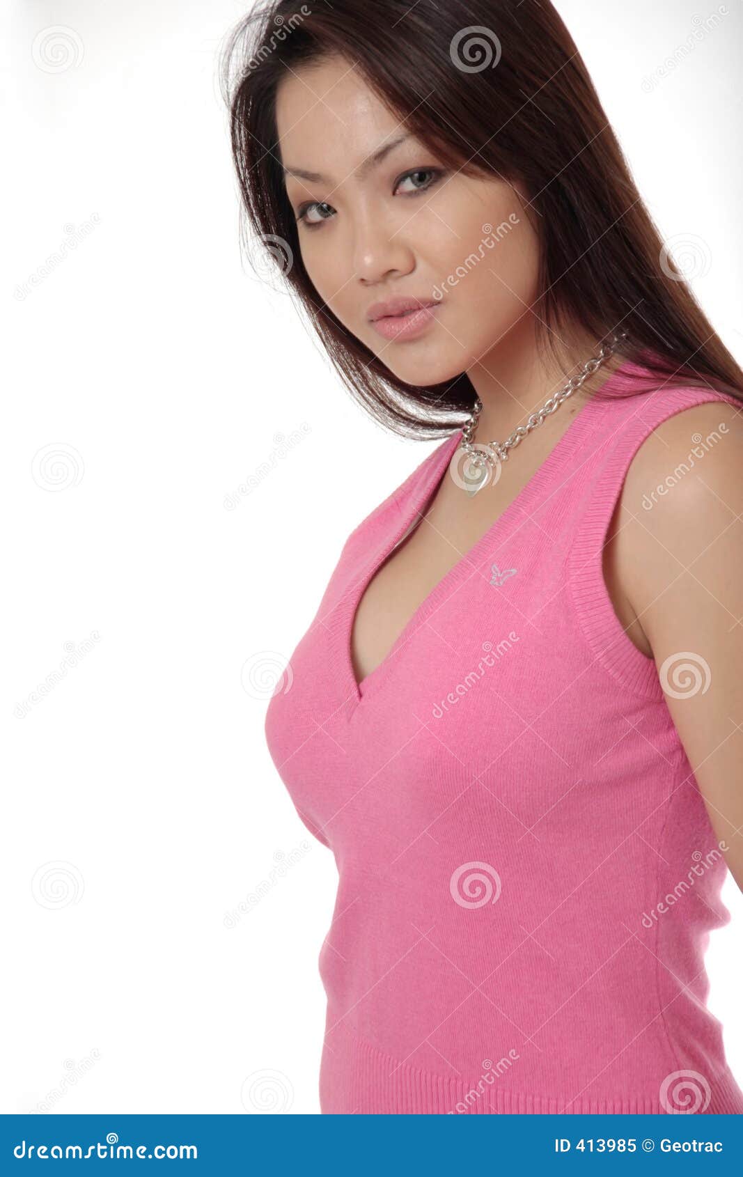 Beautiful woman in pink stock image. Image of american - 413985