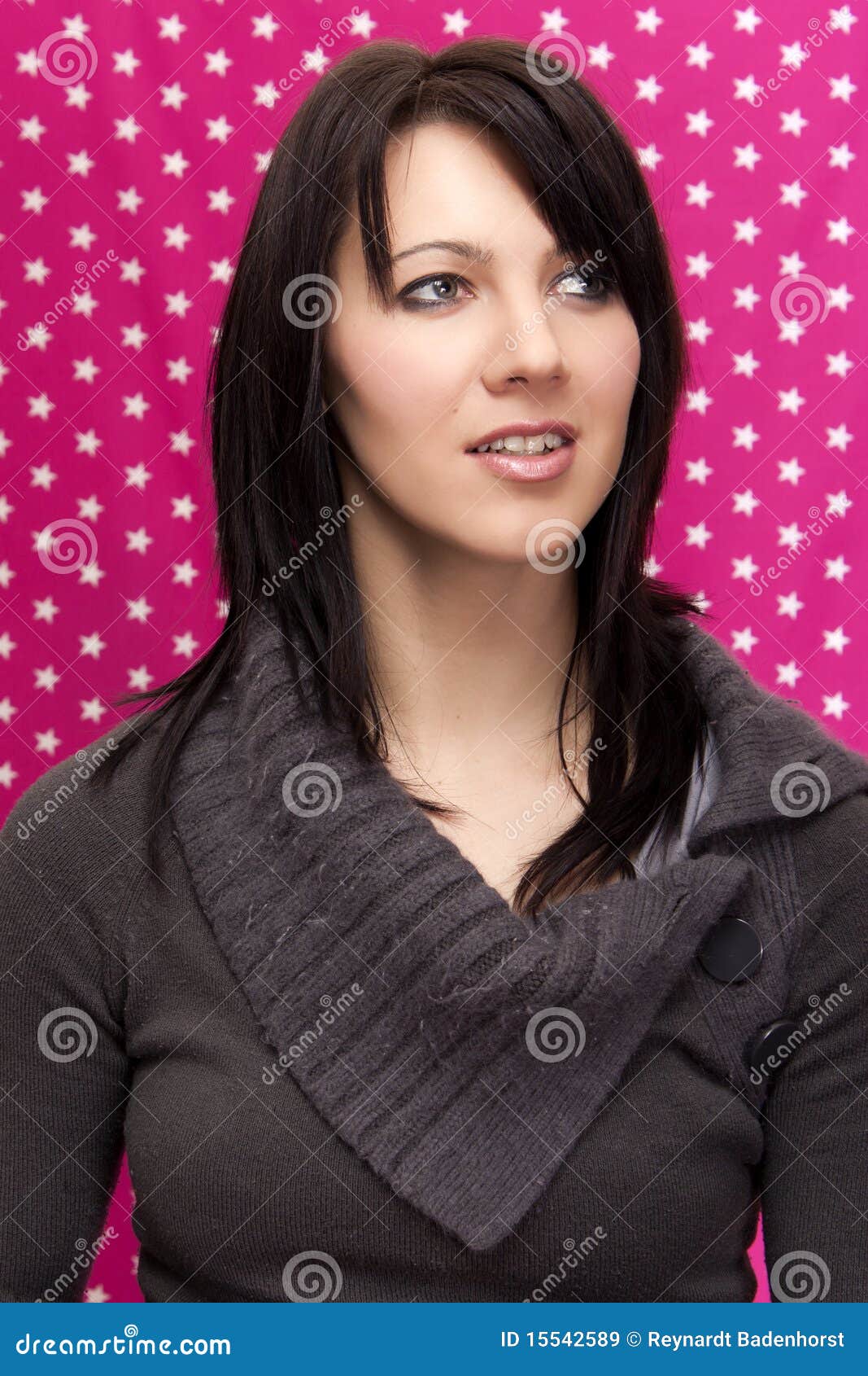 Beautiful Woman with Pink Background Stock Image - Image of shot ...