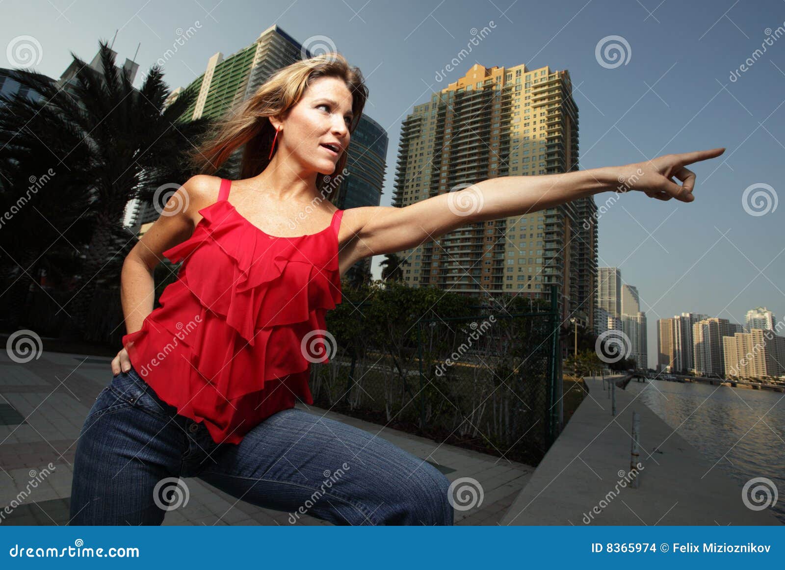 Beautiful woman pointing stock photo. Image of glamorous - 8365974