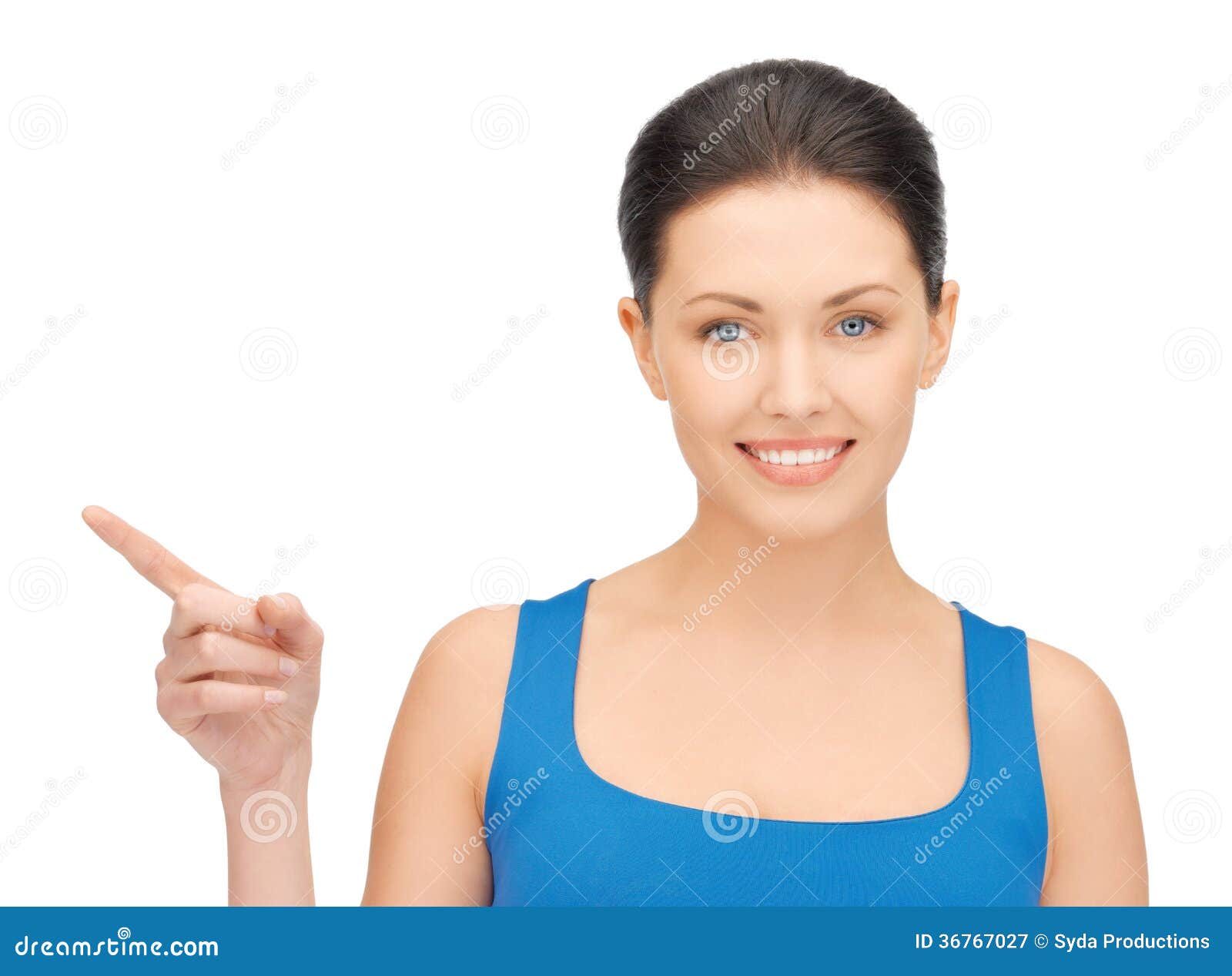 Beautiful Woman Pointing Her Finger Stock Image Image Of Adult