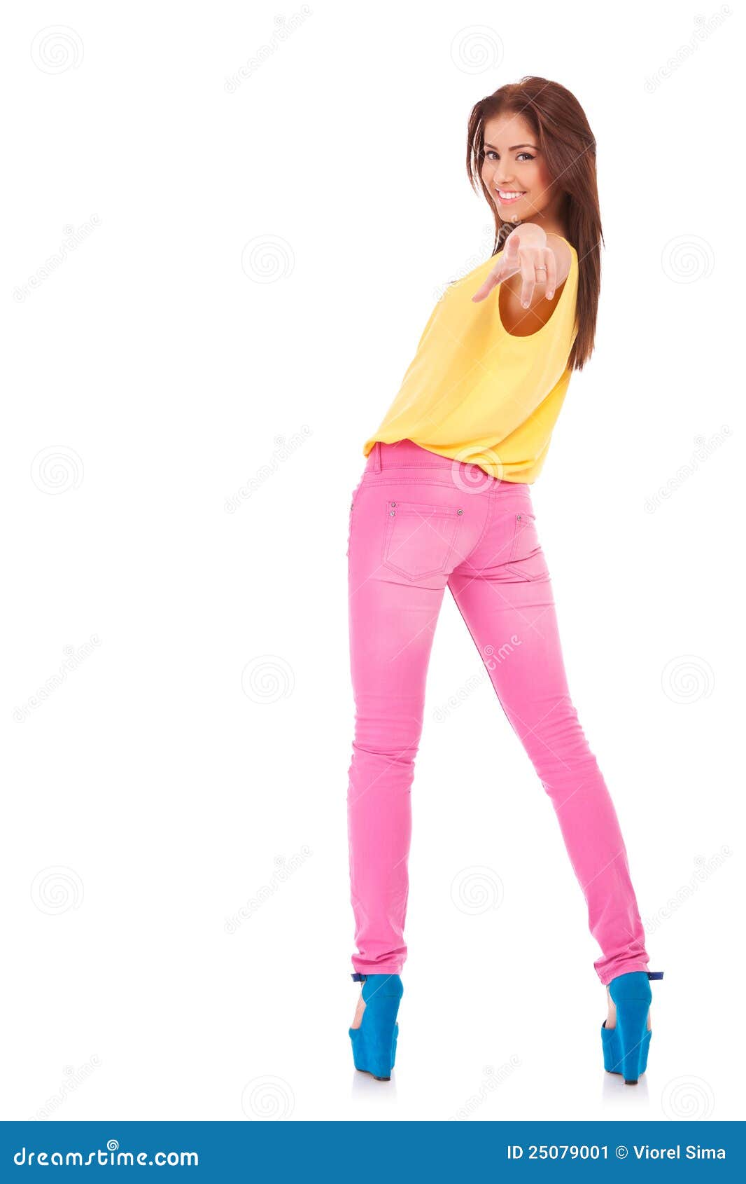 Beautiful Woman Pointing To the Camera Stock Image - Image of legs ...