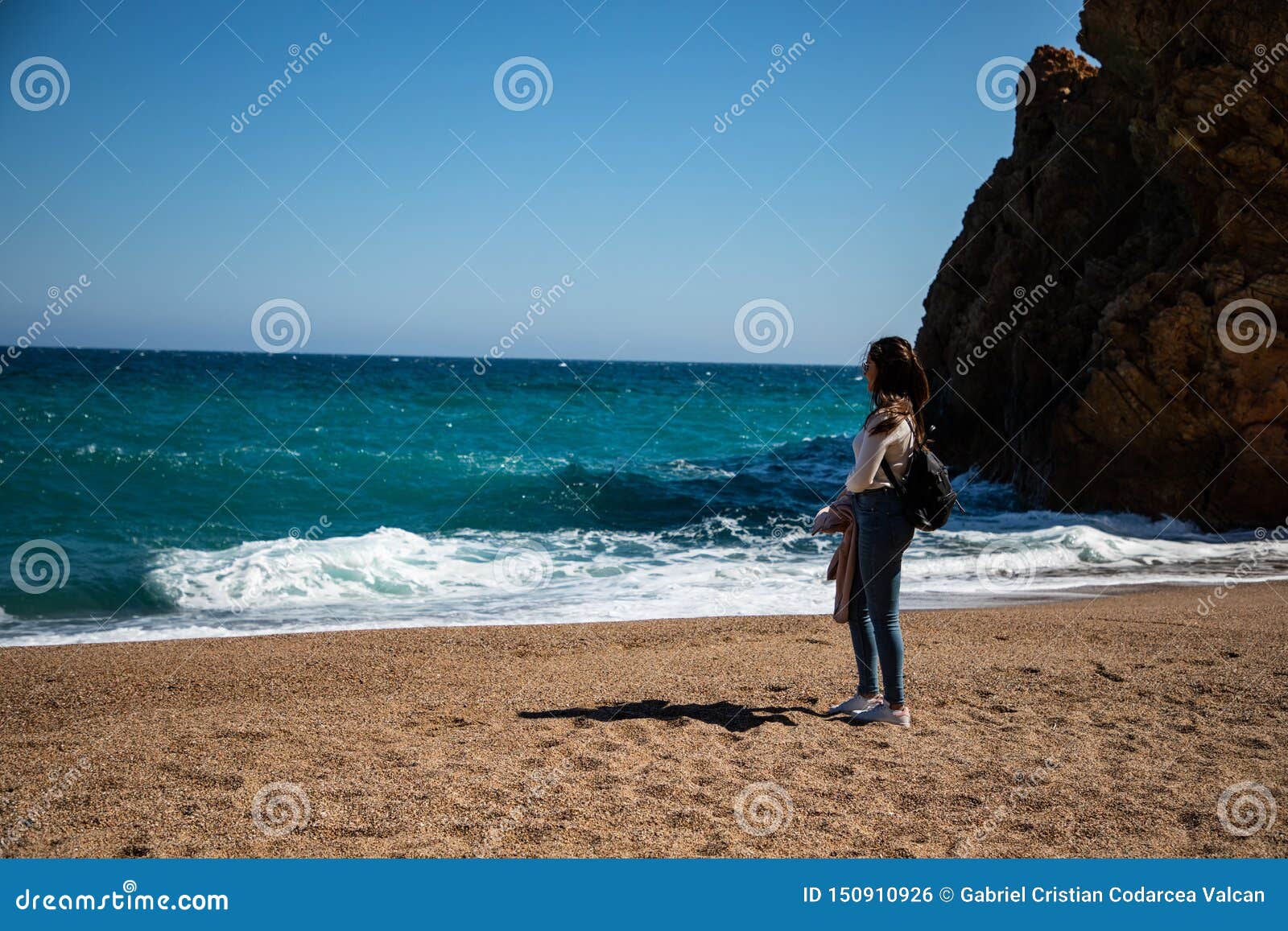 Beautiful Woman Portrait on the Beach Stock Photo - Image of attractive ...