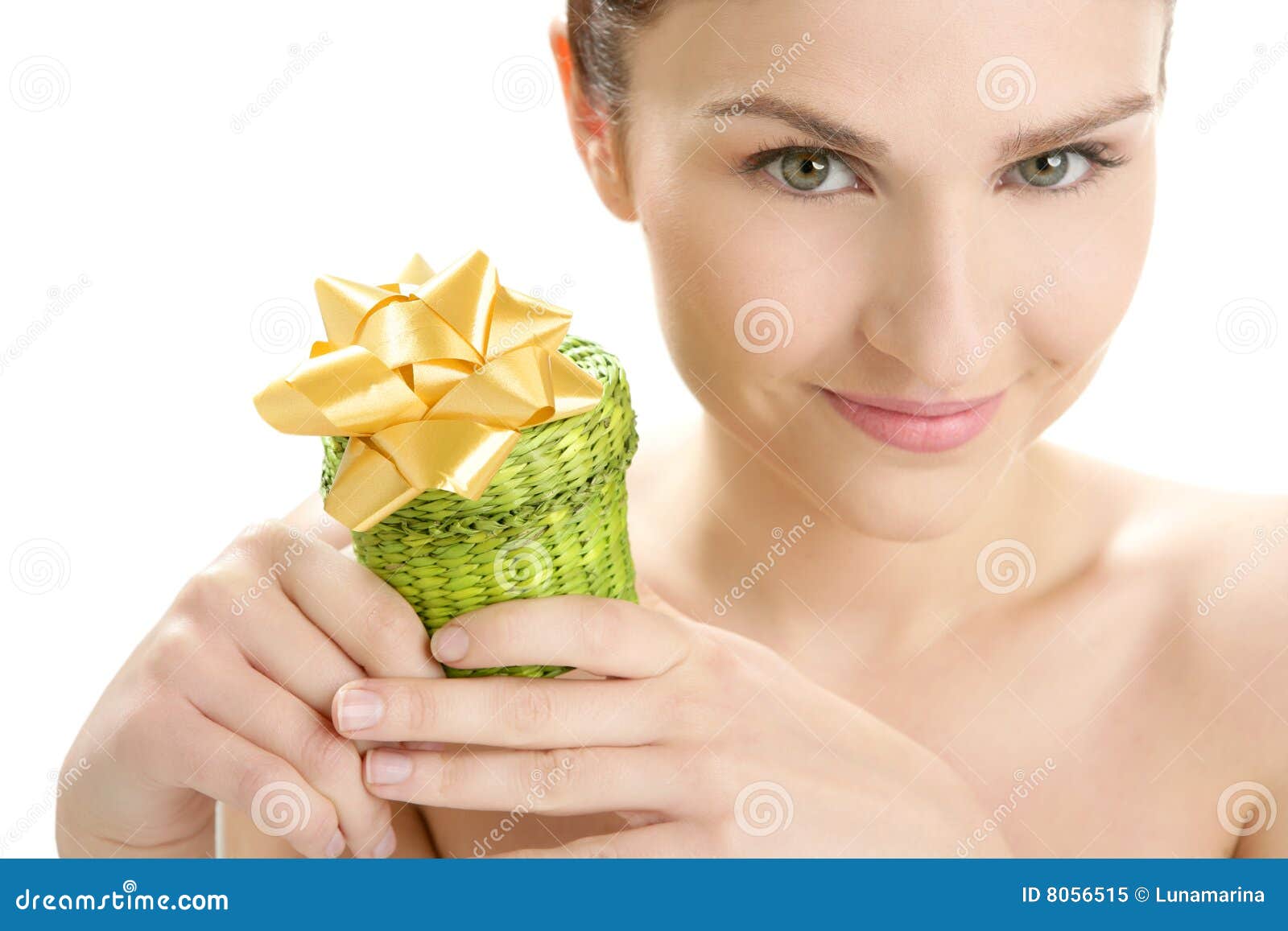 Beautiful Woman Portrait with a Gift Stock Image - Image of adult ...