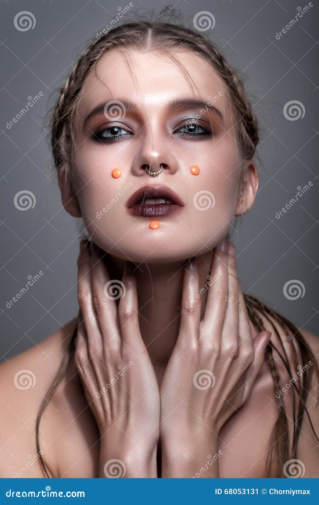 Beautiful Woman Portrait with Make-up, Close-up Stock Image - Image of ...