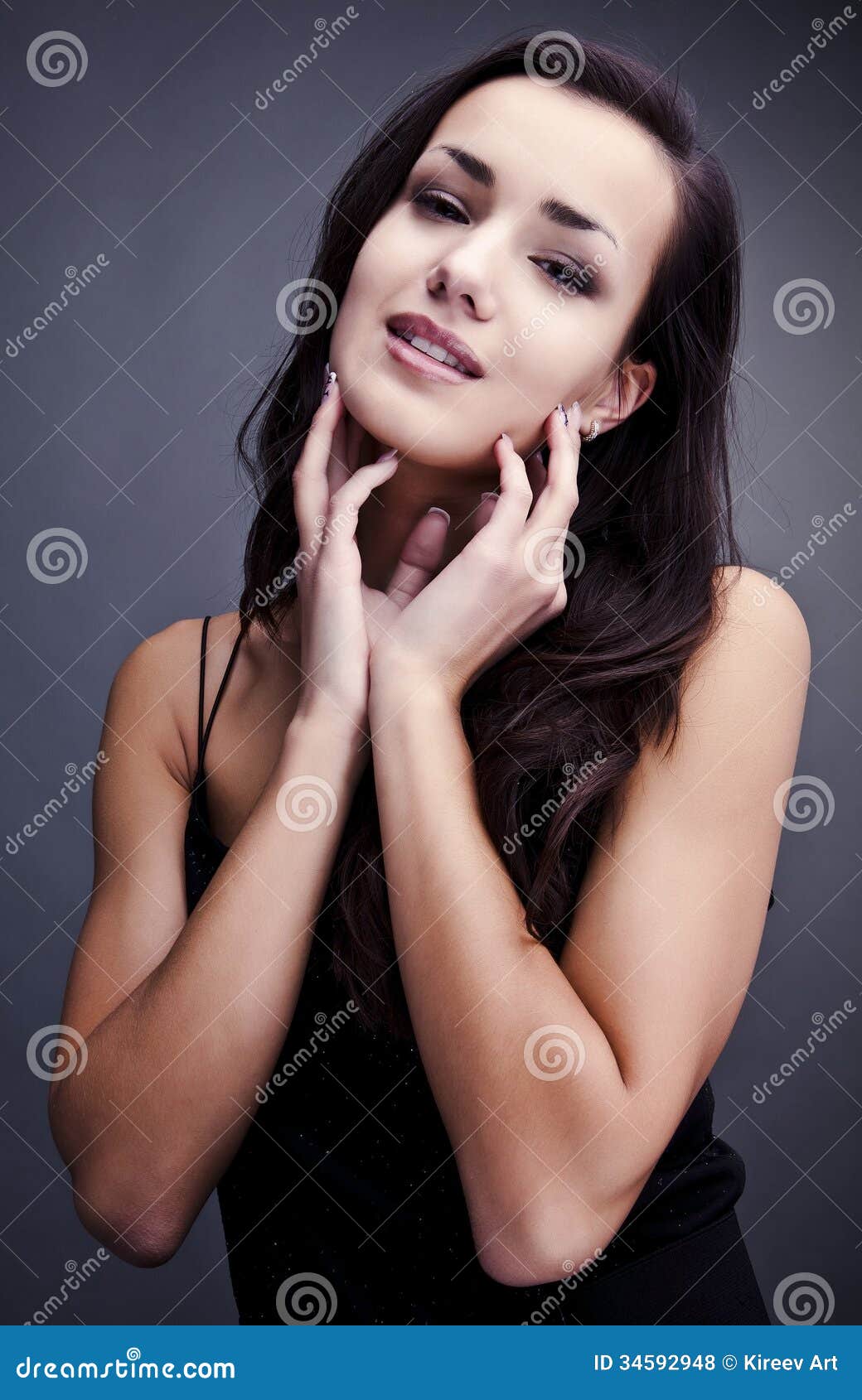 Beautiful Woman Pose in Studio. Stock Photo - Image of girl, pleasure ...