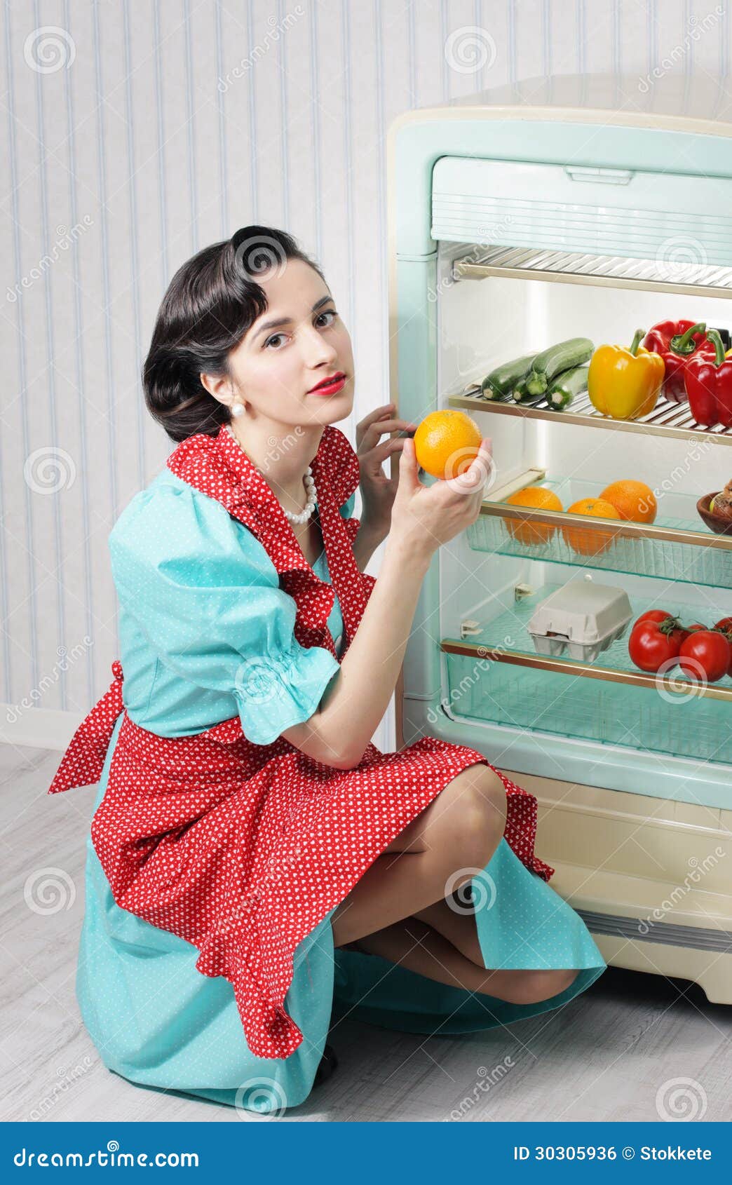Sixties Refrigerator Advertising Stock Photo - Image of lifestyle ...