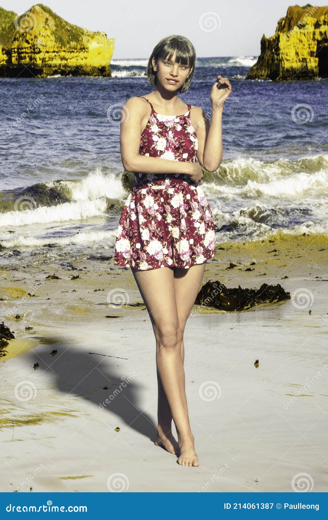 Beautiful Woman Posing. Person in the Image is Computer Generated by 3D ...