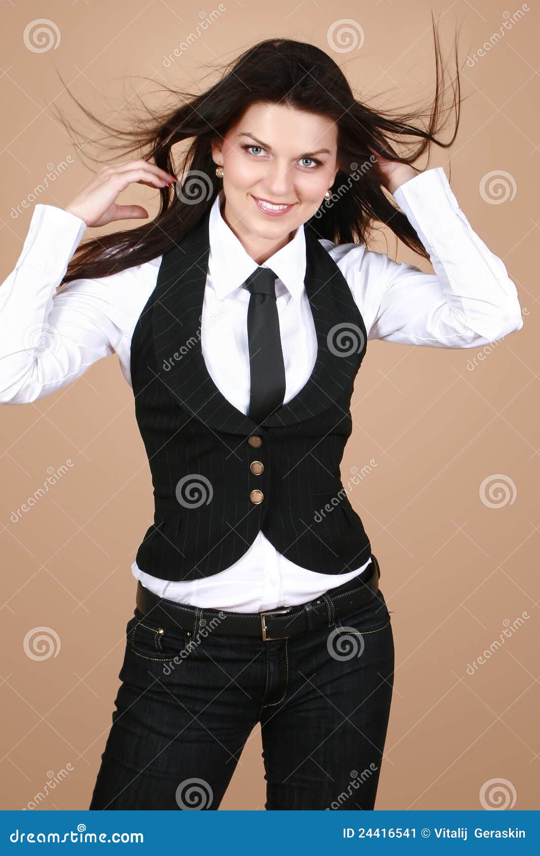 Beautiful Woman Posing in Studio Stock Image - Image of feminine ...