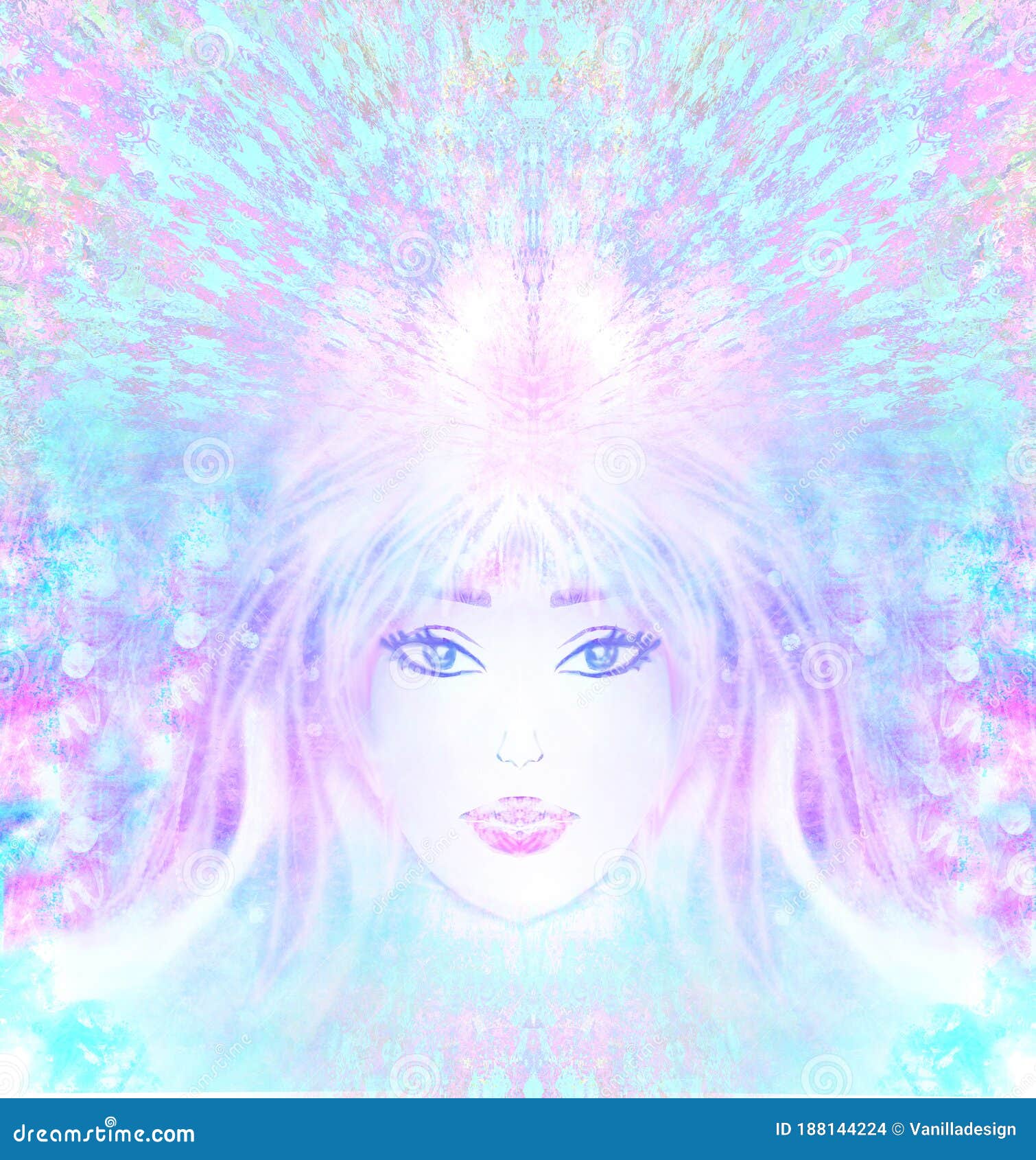 Beautiful Woman with the Power of Intuition Stock Illustration ...