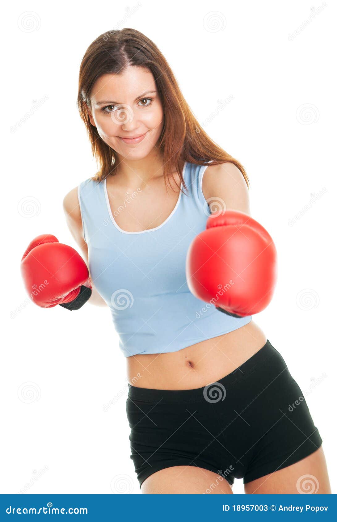 Beautiful Woman Practicing Boxing Stock Image - Image of girl, healthy ...