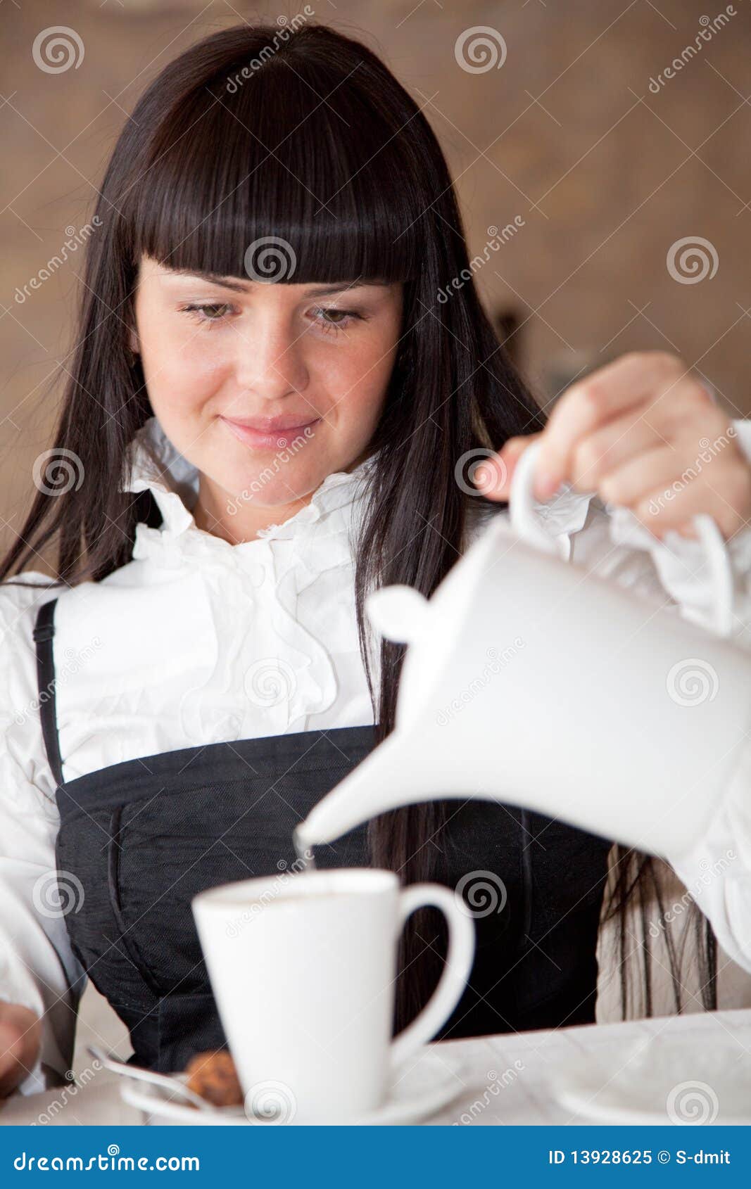 Beautiful Woman is Preparing Tea Stock Image - Image of leisure, hand ...