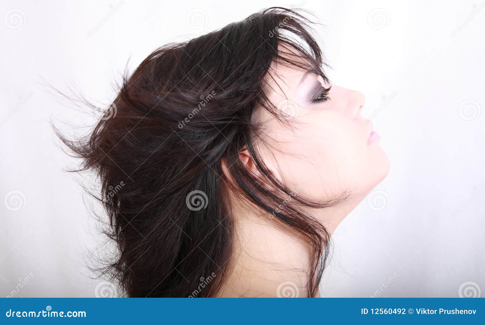 Beautiful woman in profile stock photo. Image of neck - 12560492