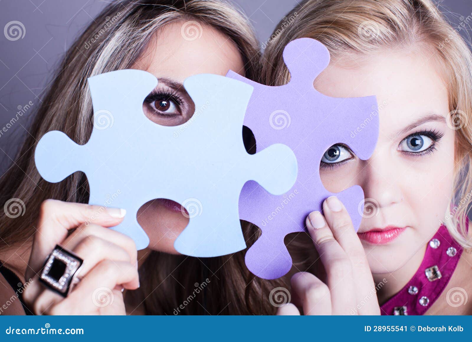 Beautiful woman puzzled stock image. Image of concept - 28955541