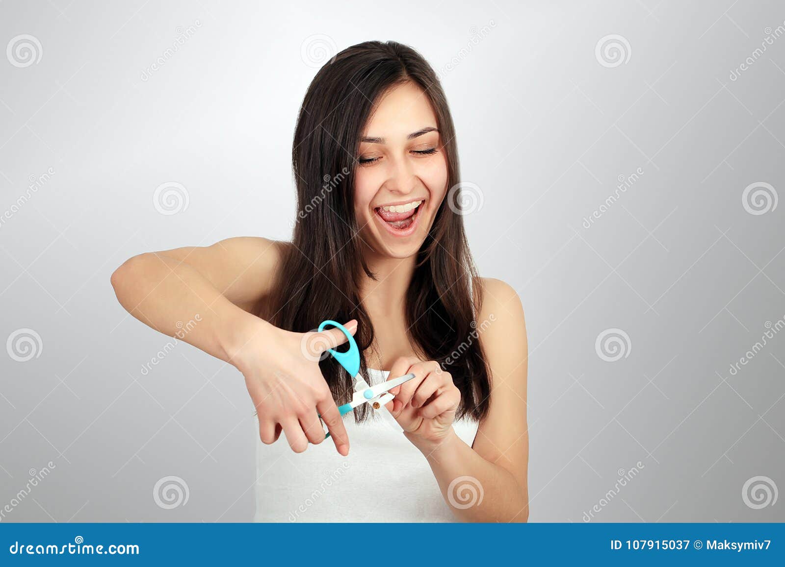 Beautiful Woman Quitting Smoking Cigarettes. Stop Smoking Stock Image ...