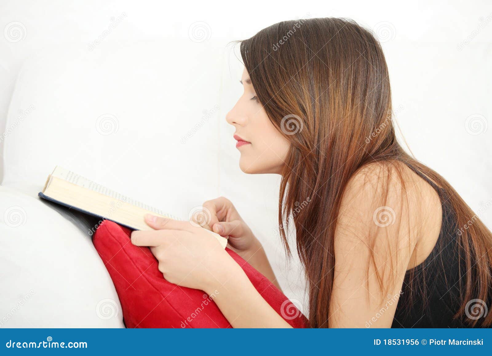 Beautiful Woman Reading a Book Stock Photo - Image of object, charming ...